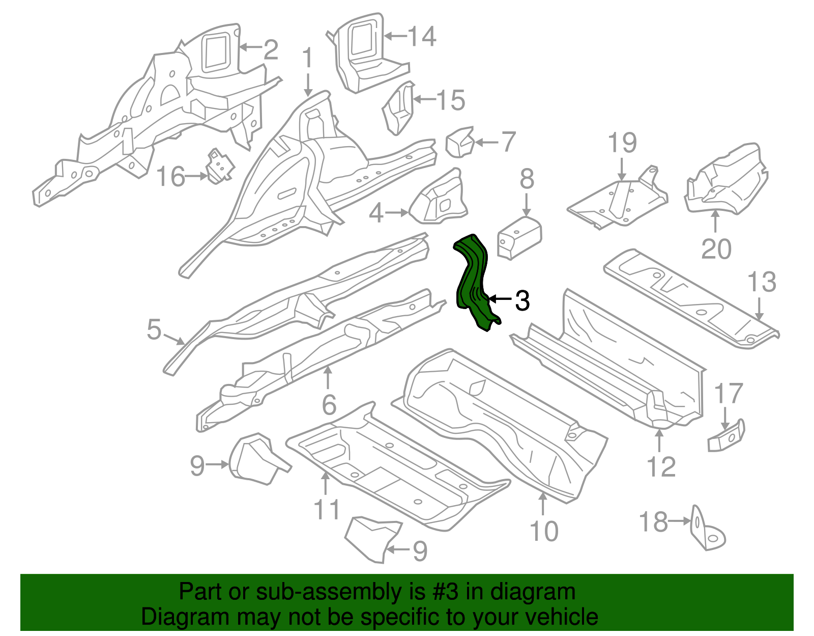 41-00-7-284-307 - Wheelhouse Brace - 2012-2021 BMW | BMWPartsHub