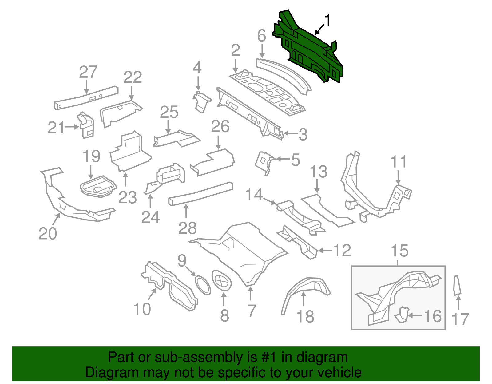 204-640-17-71 - Rear Body Panel 2009 Mercedes-Benz C 300 | Mercedes ...