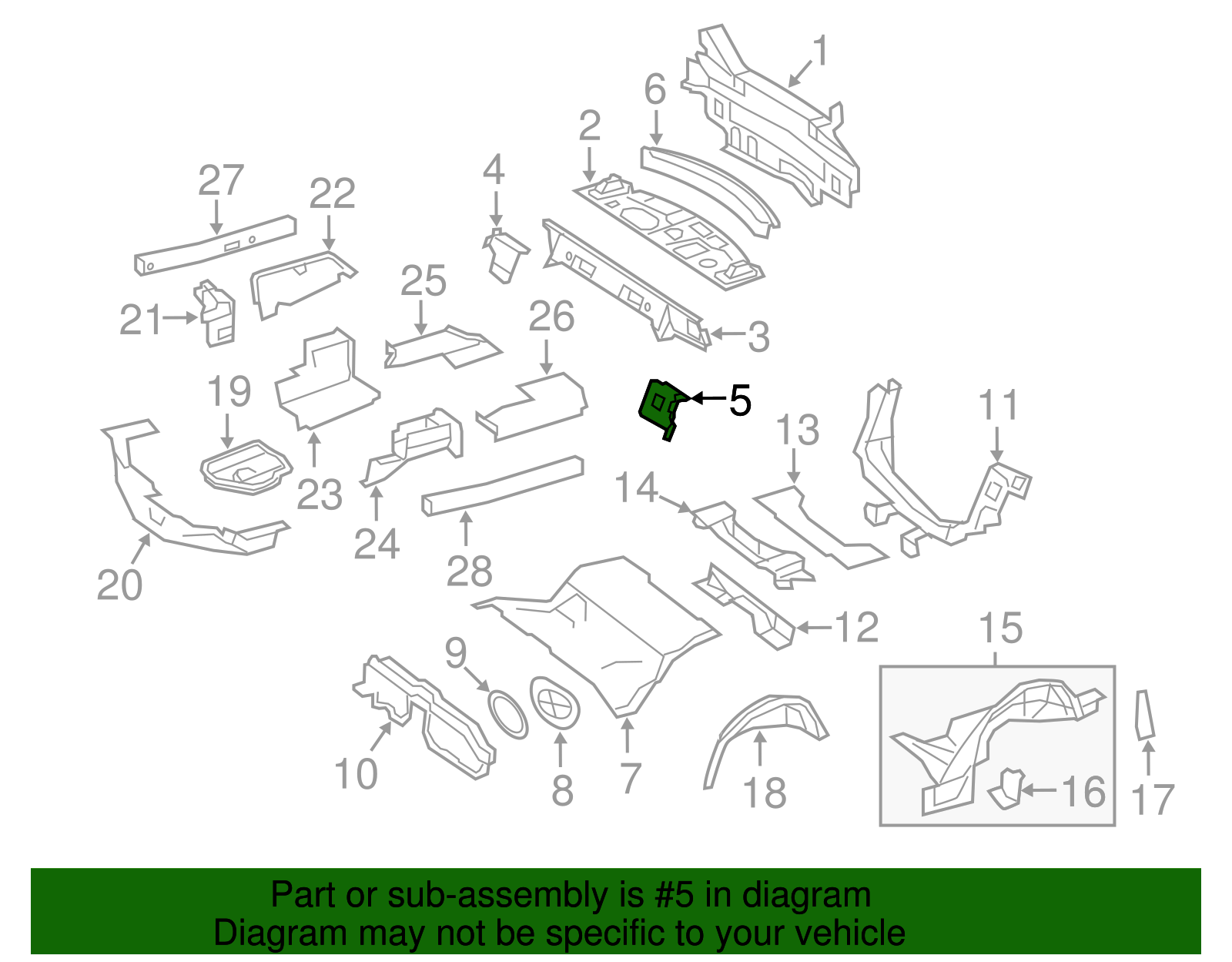 204-646-05-62 - Lower Cross-Member Reinforcement 2008-2017 Mercedes ...