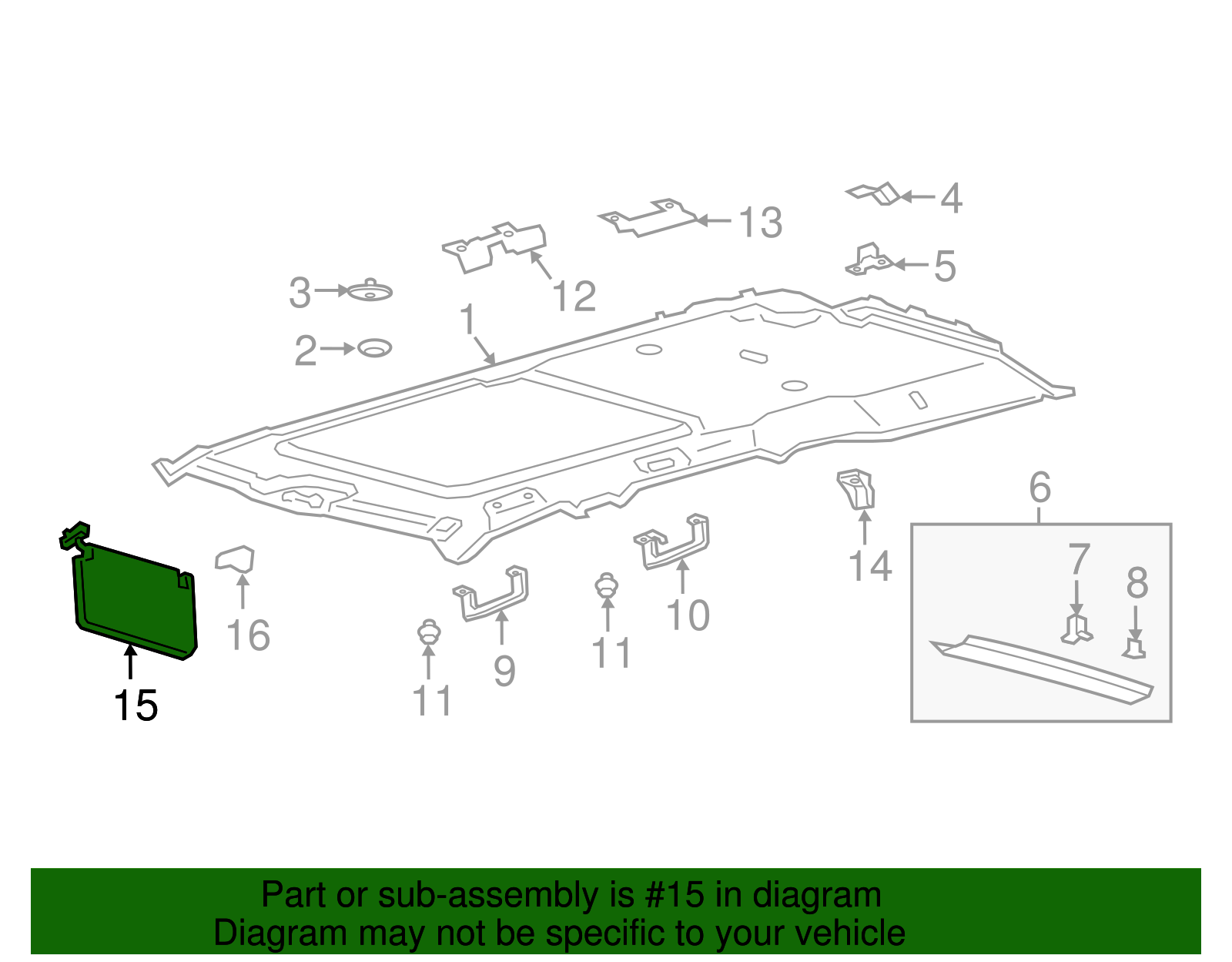 2022-2024 Ford | Sun-Visor | JL7Z-7804105-HE | Walls' Ford Parts
