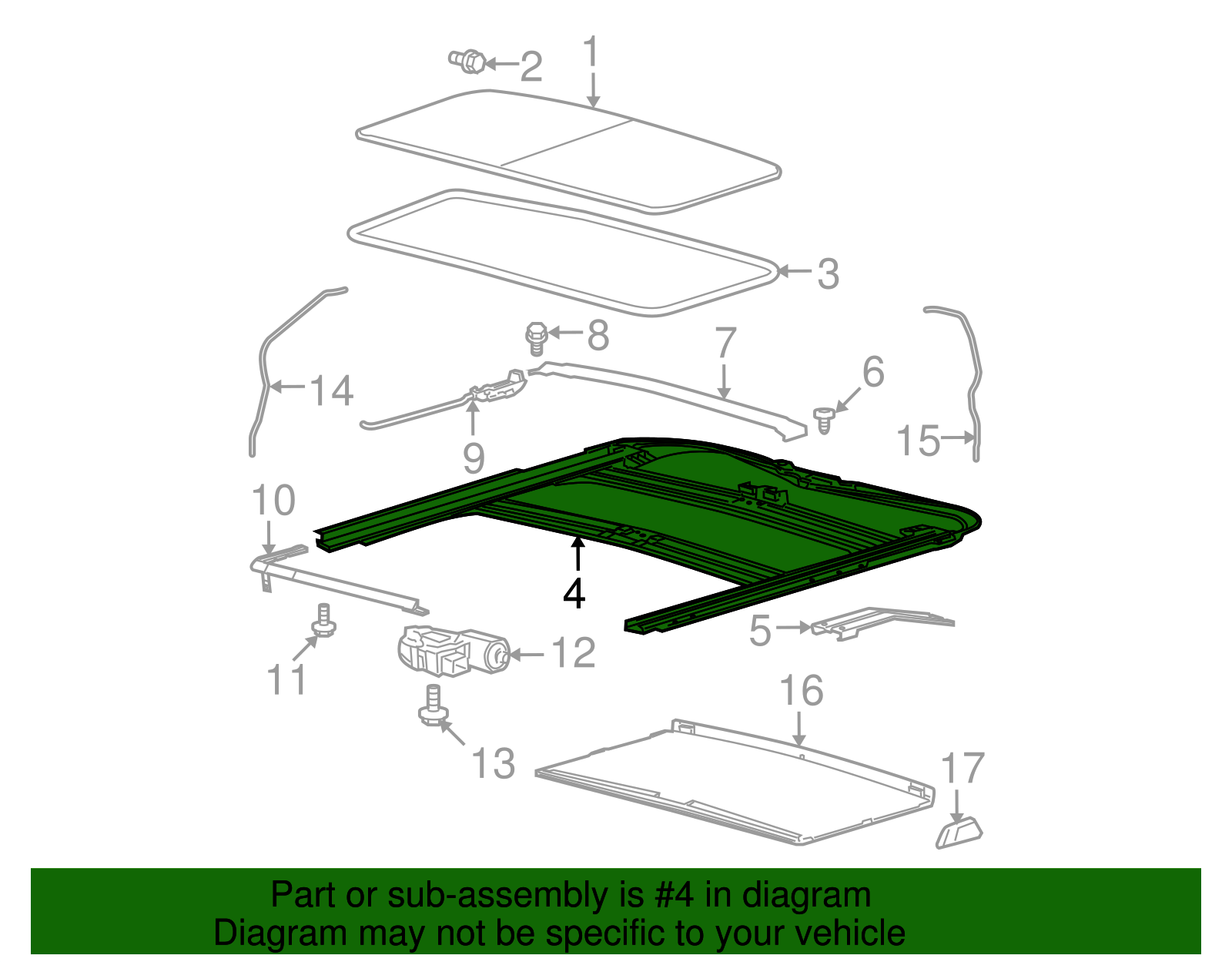 2009-2014 Ford F-150 Sunroof Frame 9L3Z-1651070-D | OEM Parts Online
