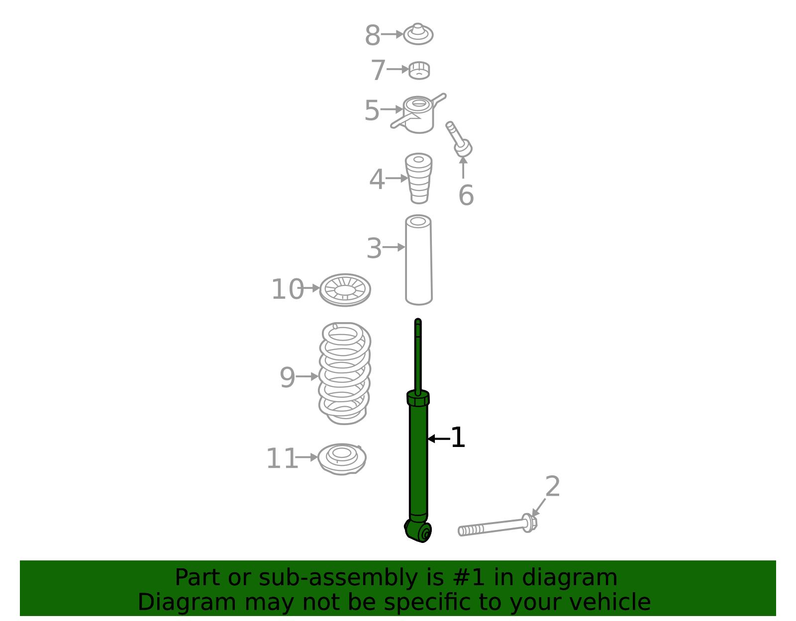 Genuine Shock Absorber for 2021-2023 Hyundai Elantra | Part# 55307 ...