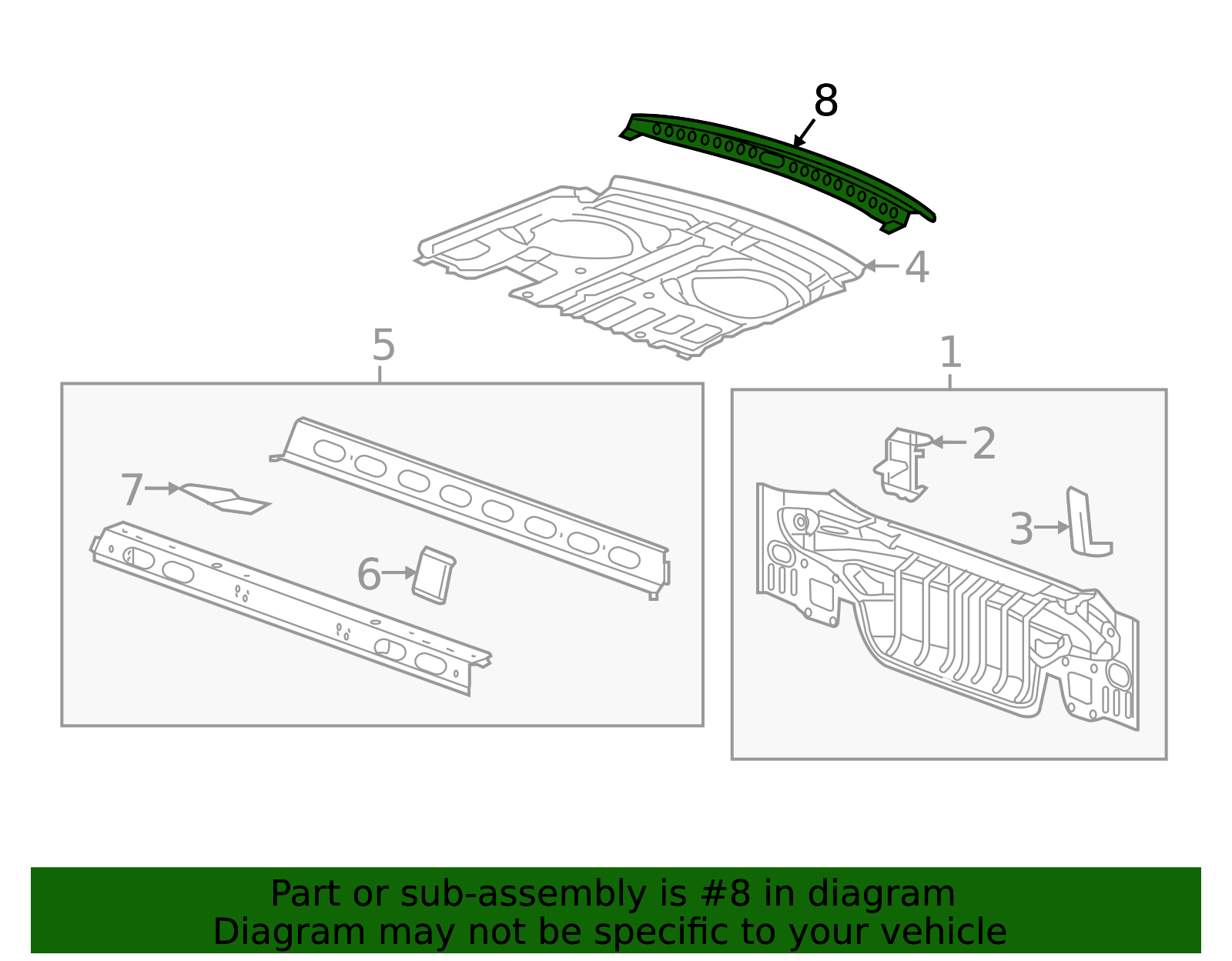 2016-2025 Chevrolet Malibu Rear Window Panel Reinforcement 22987020 ...