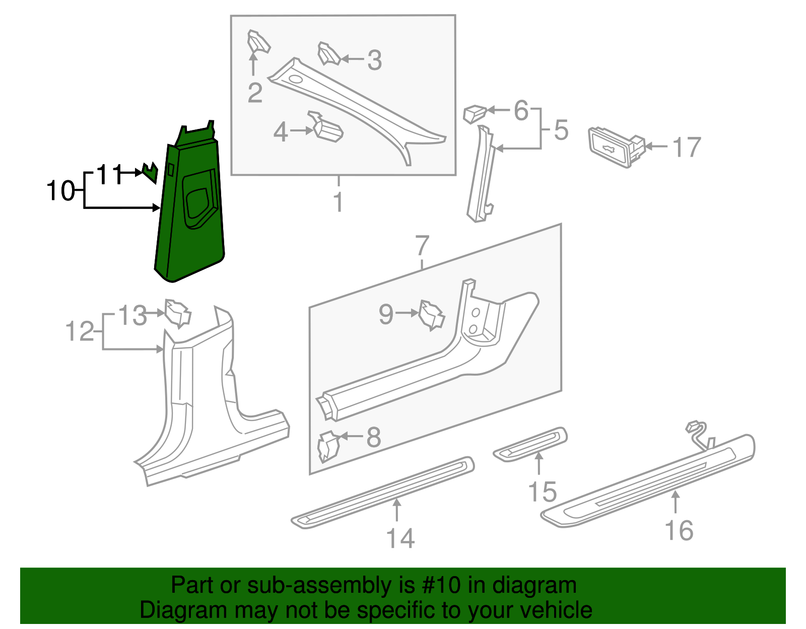 4G8-867-244-A-JY1 - Upper Center Pillar Trim 2012-2018 Audi | Audi OEM Parts Guy