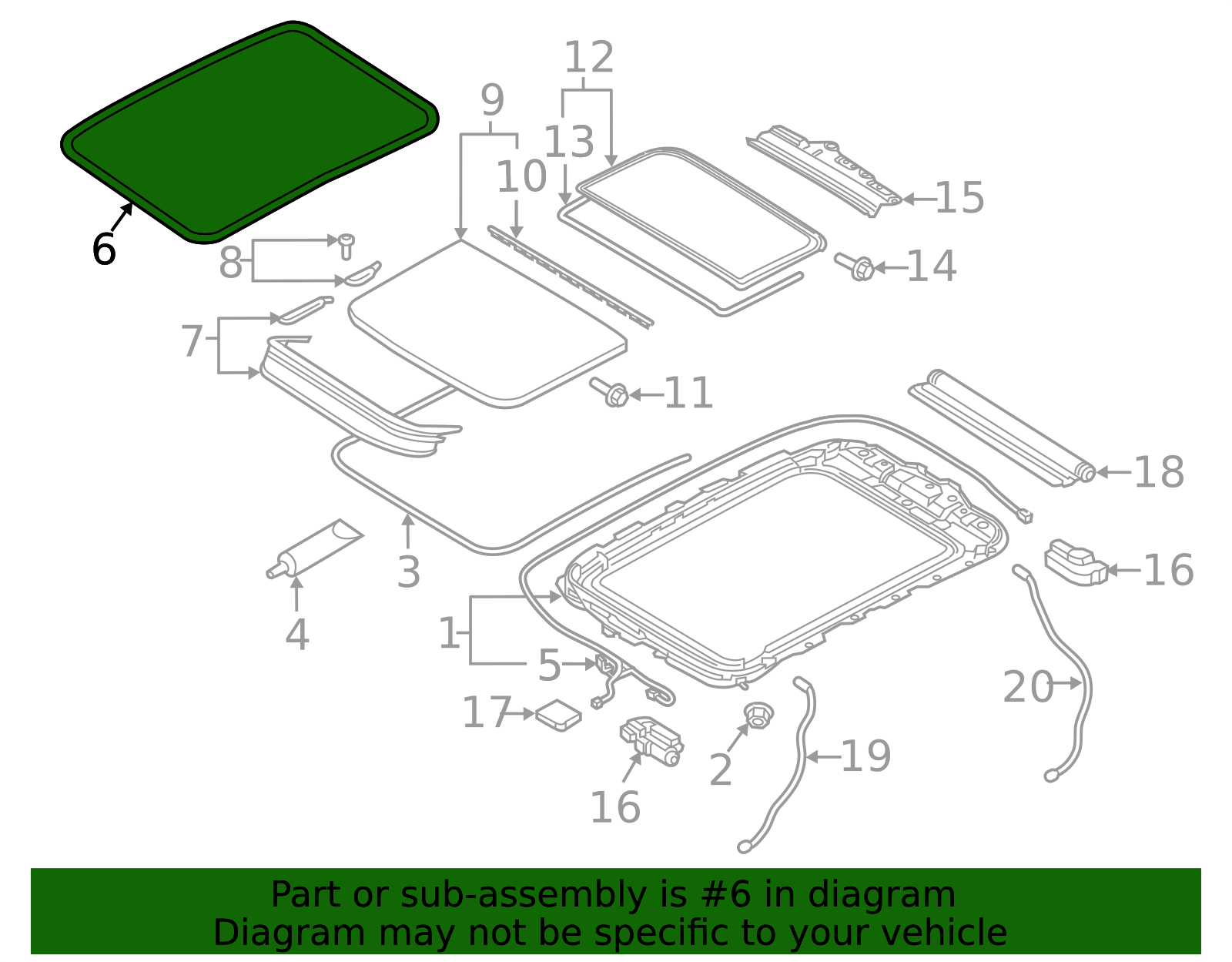 83A-877-459-A - Sunroof Frame Gasket 2019-2025 Audi | Audi OEM Parts Guy