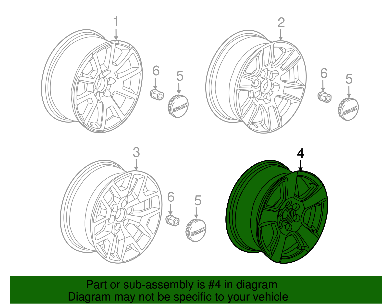 23430212 - 20x9 Aluminum Wheel 2015-2020 GM | GM Wholesale Direct