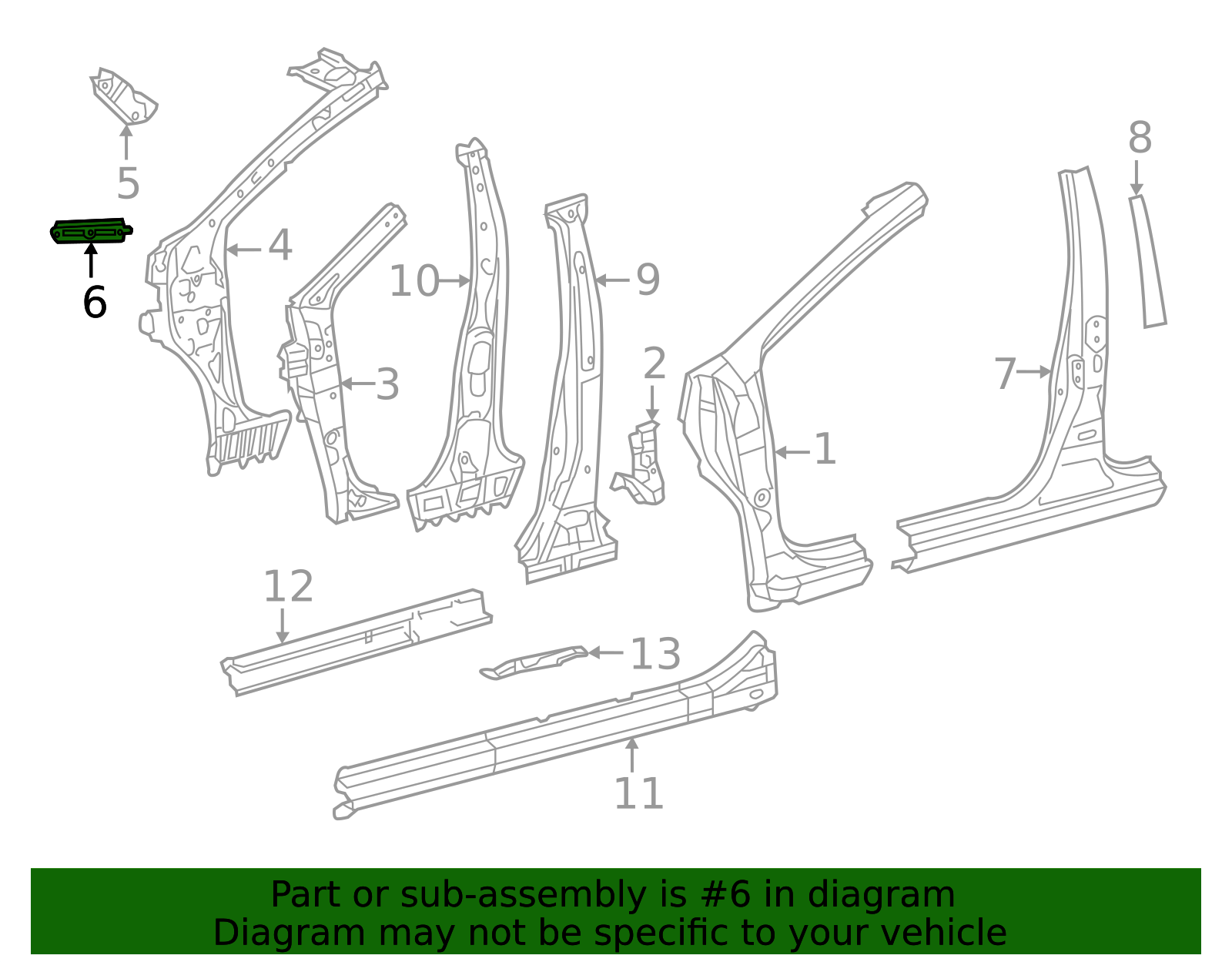2012-2019 Toyota 2012-2019 Toyota - Inner Hinge Pillar Brace 61167 ...