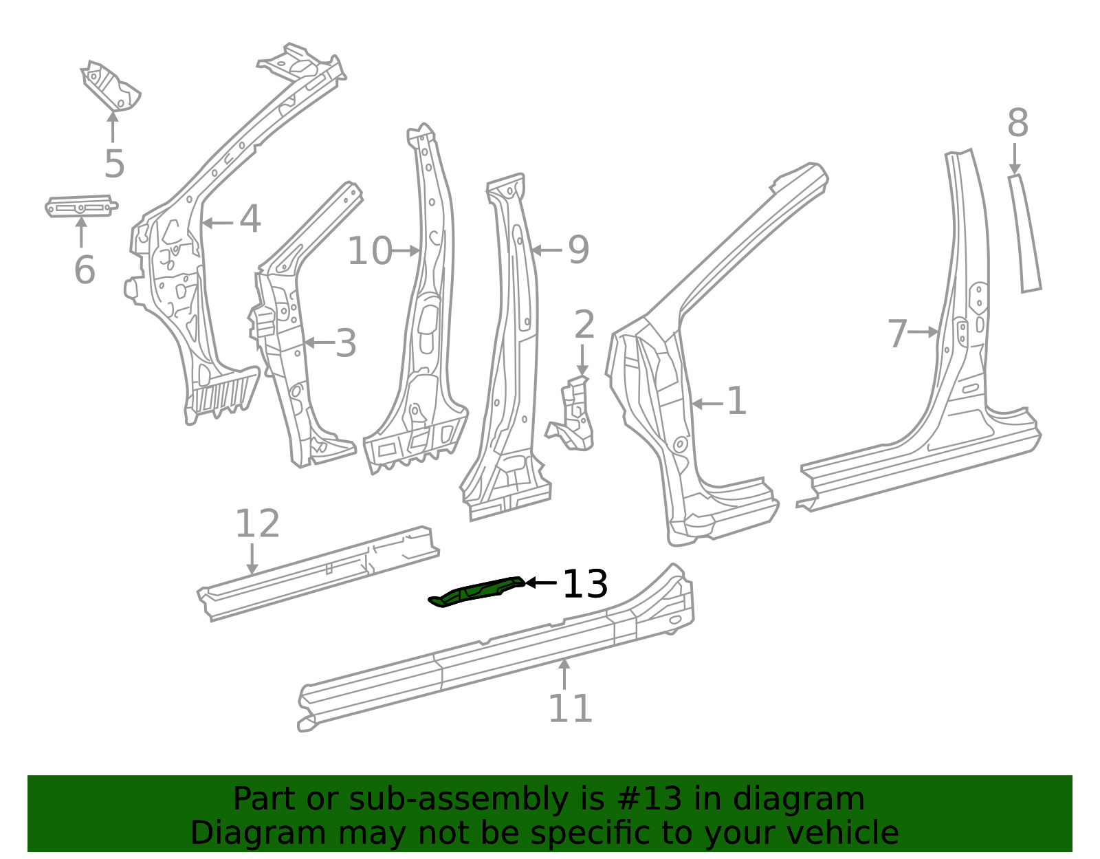 2016-2019 Toyota Prius C 2016-2019 Toyota Prius C - Inner Rocker Gusset ...