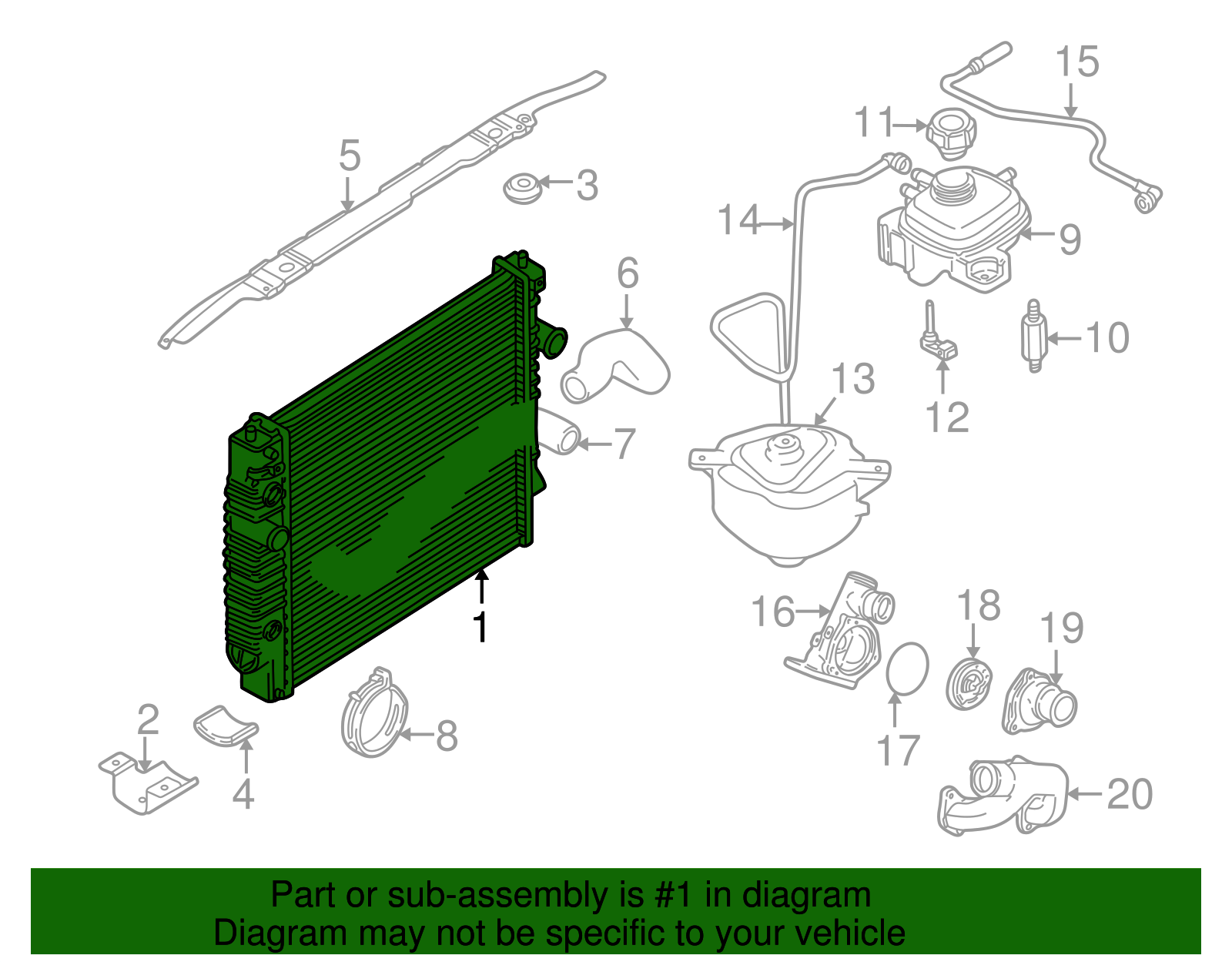 MNC4190AH - Radiator 1998-2003 Jaguar | Haper Jaguar Parts