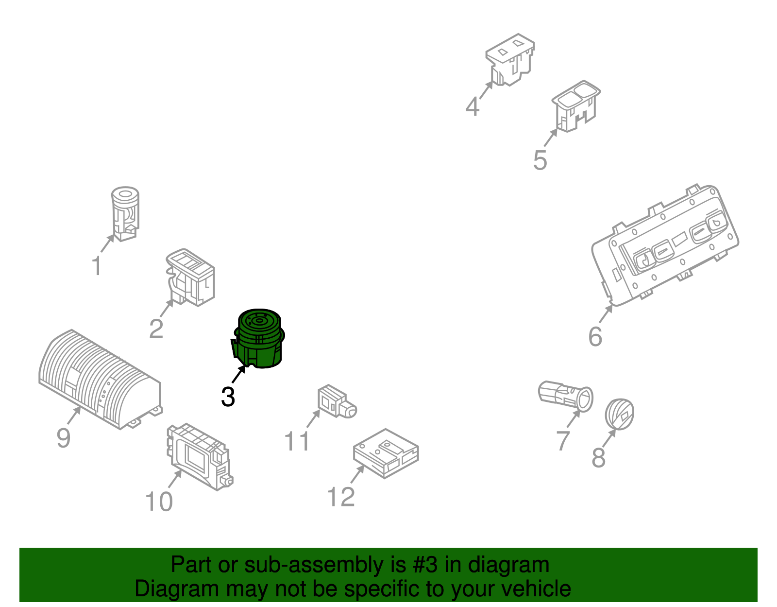 2GA-927-531-A-ICX - Ride Control Switch 2018-2023 Volkswagen ...