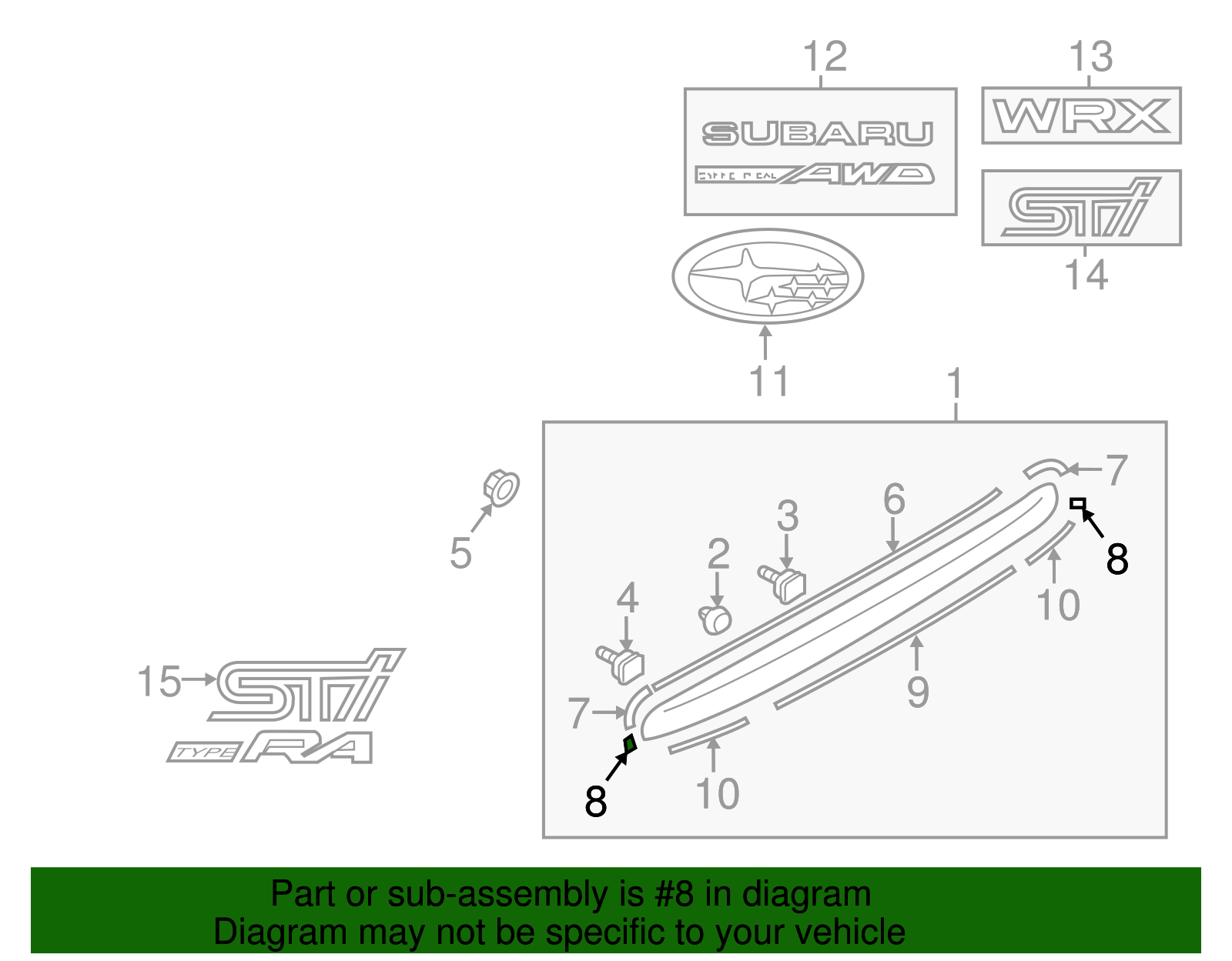 2012-2025 Subaru Switch Panel Protector 91713AG040 | Subaru Online Parts