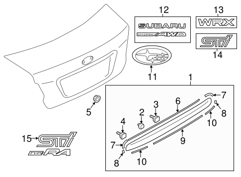 Exterior Trim - Trunk for 2021 Subaru WRX STI | OEM Parts Online