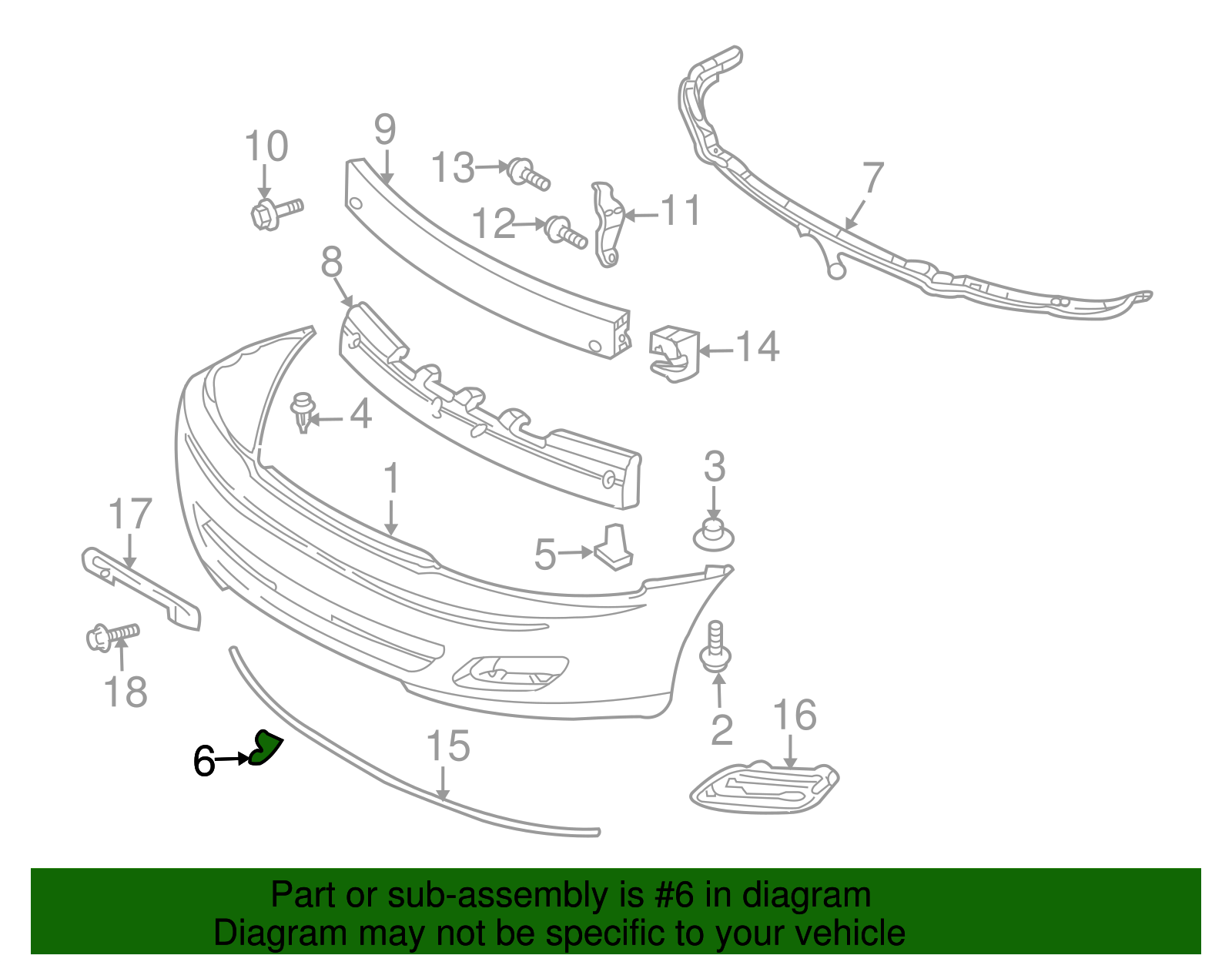 52134-07010 - Bumper Cover Reinforcement 2002-2004 Toyota Avalon ...