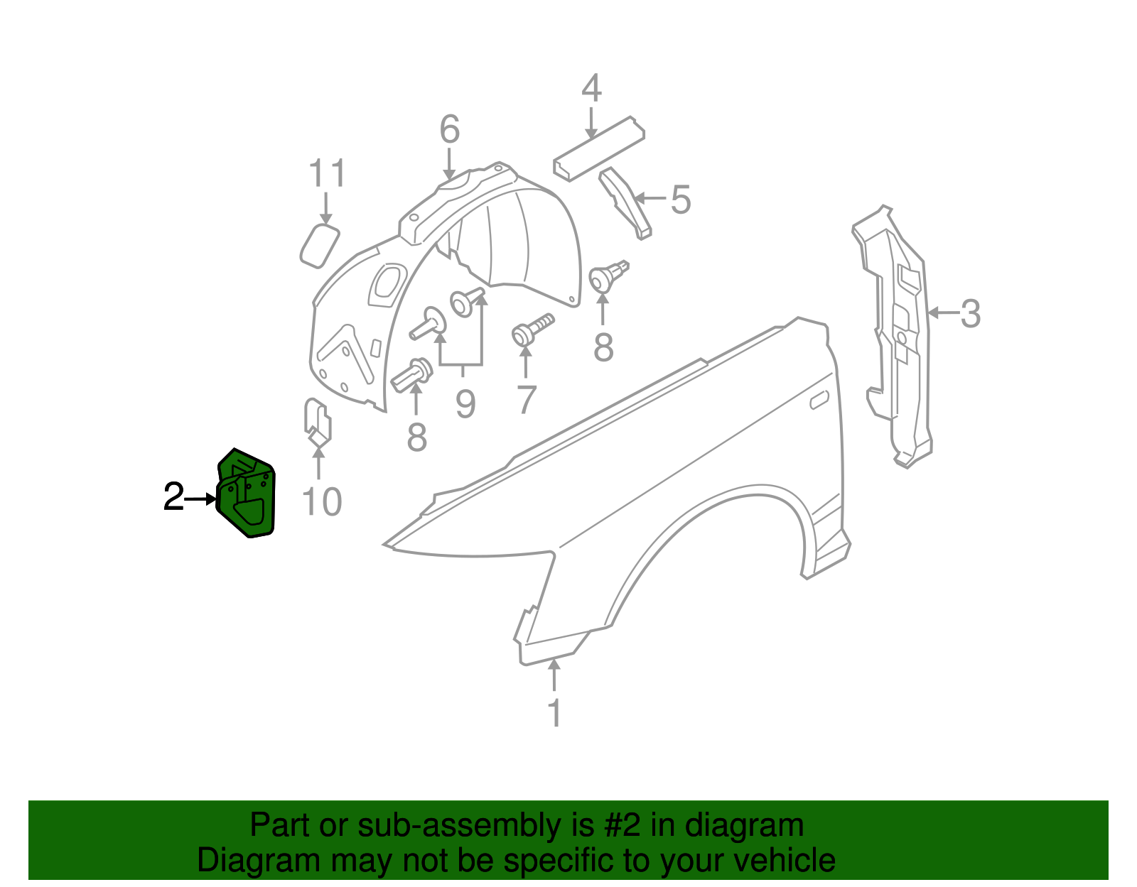 4F0-821-135-B - Fender Brace 2005-2011 Audi | Audi OEM Parts Guy