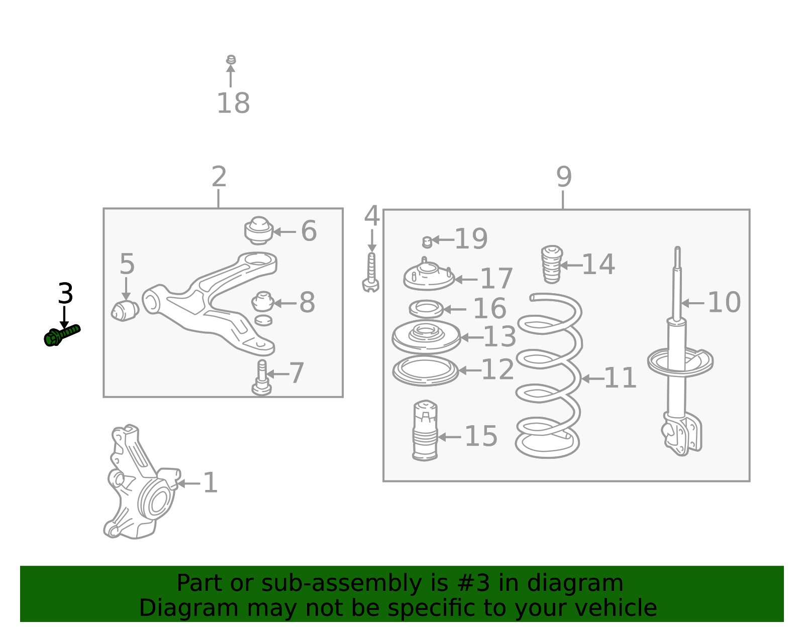 90118-SHJ-A00 - Lower Control Arm Mount Bolt 2005-2006 Honda Odyssey ...