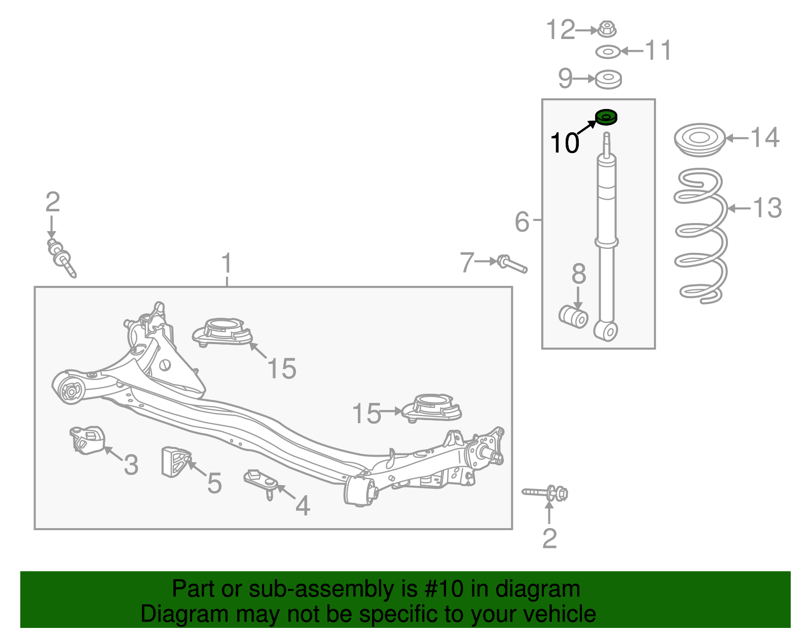 52725-SAA-G01 - Rubber Rear Damper Mounting - 2009-2013 Honda Fit ...