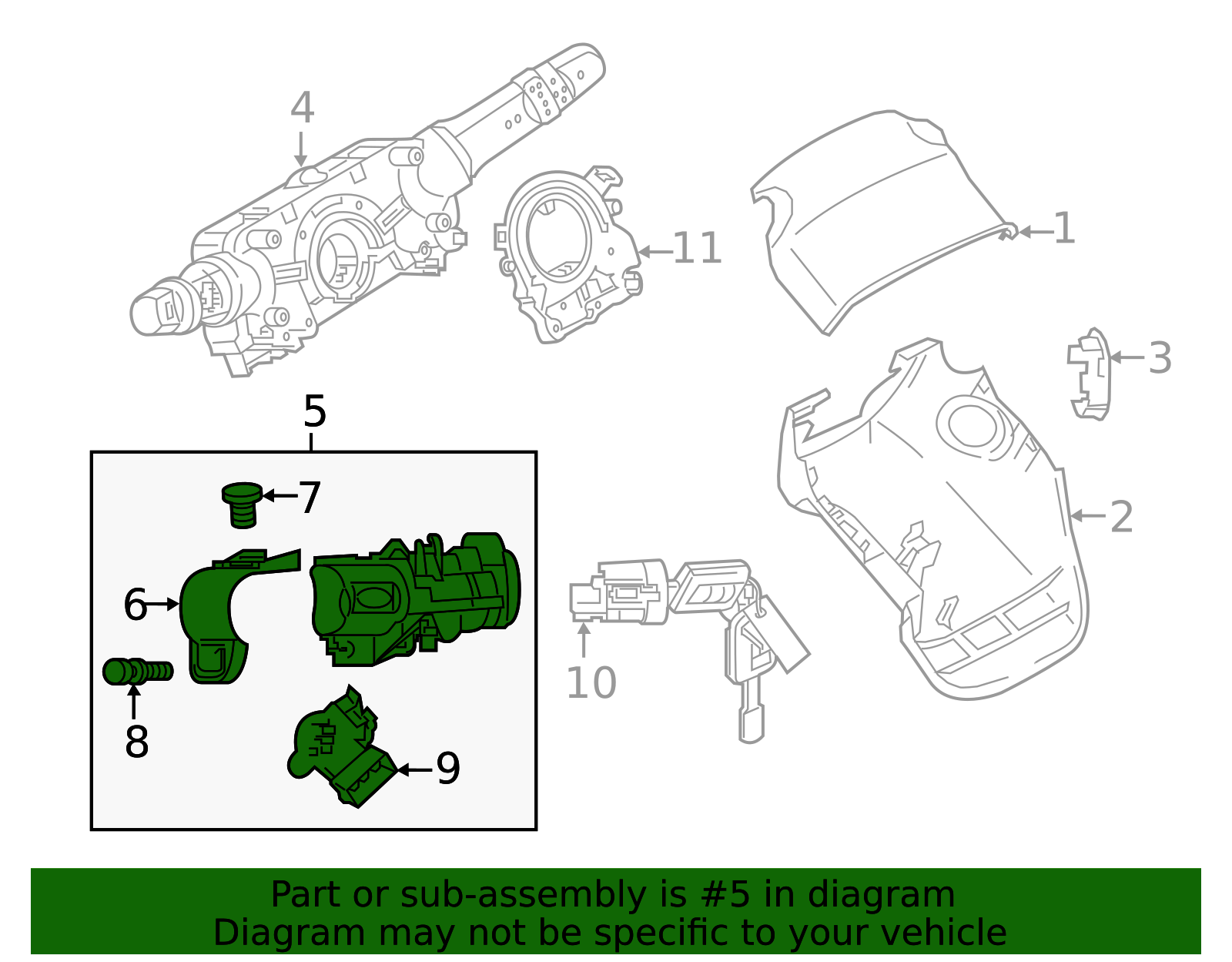 2017-2024 Mitsubishi Ignition Lock 48700W090P | Mitsubishi Parts ...