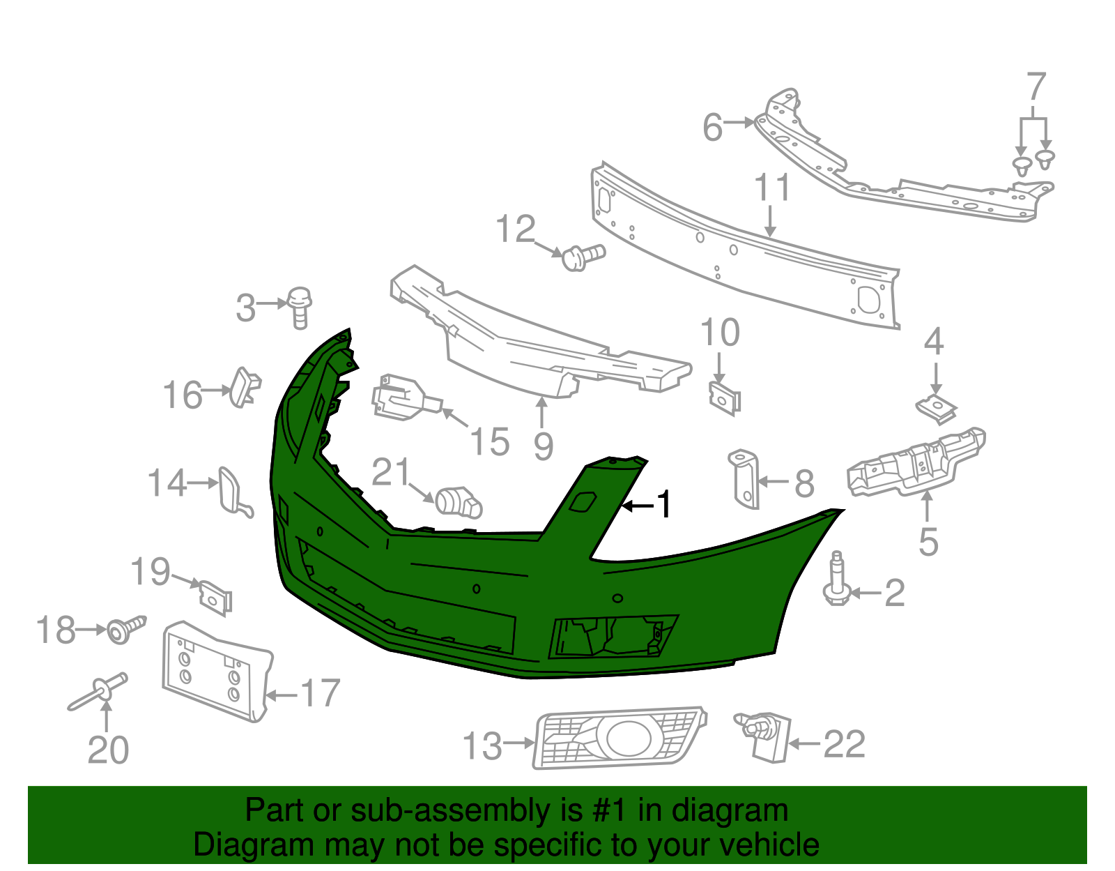 2013-2016 Cadillac SRX Front Upper Bumper Cover 22762884 | Awesome Parts