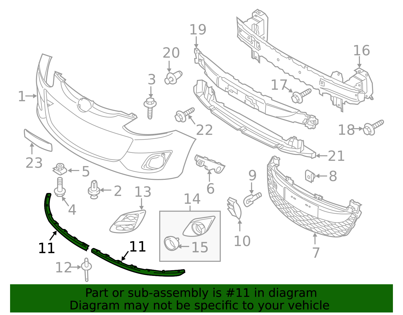 2011-2014 Mazda 2 | Air Deflector | D651-51-9H1B | Mazda Online Parts