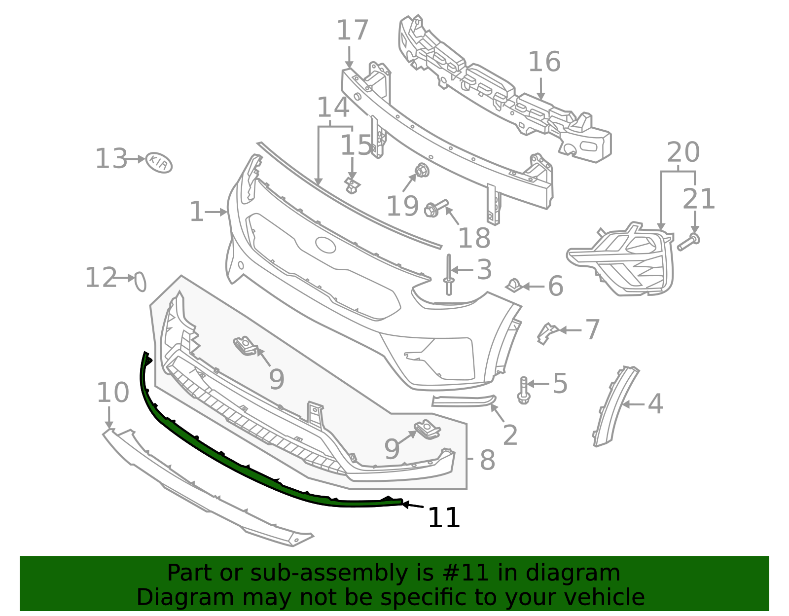 86591-G5500 - Bumper Guard 2020-2022 Kia Niro | Kia.Parts Store