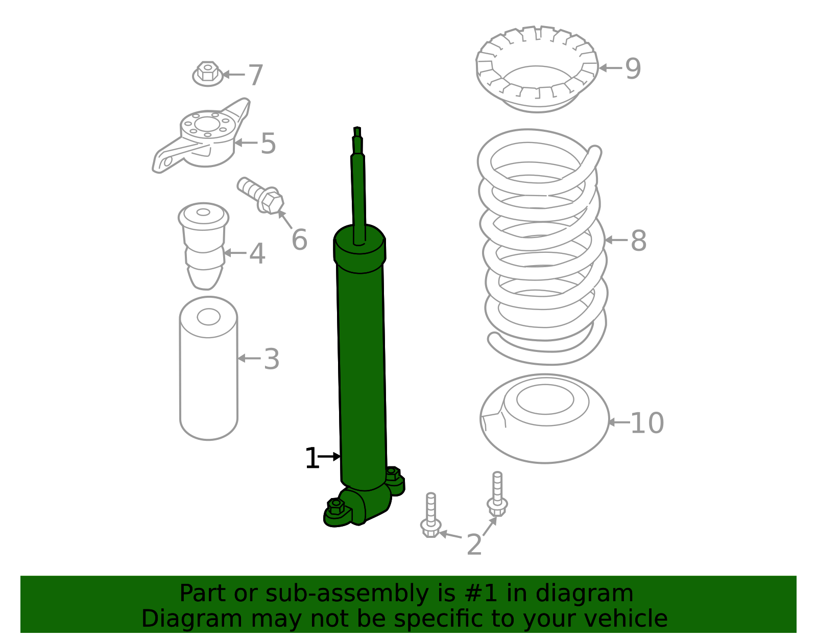 2017-2020 Ford | Shock Absorber | HG9Z-18125-B | Walls' Ford Parts