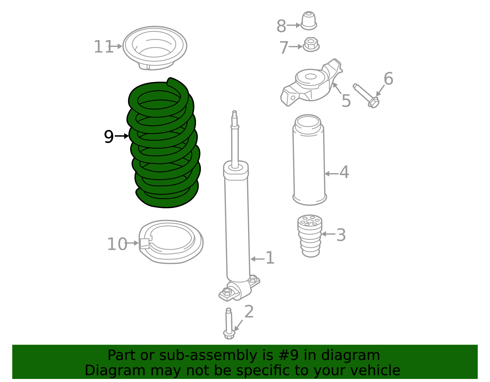 2016-2018 Lincoln MKX | Coil Spring | F2GZ-5560-K | Walls' Ford Parts