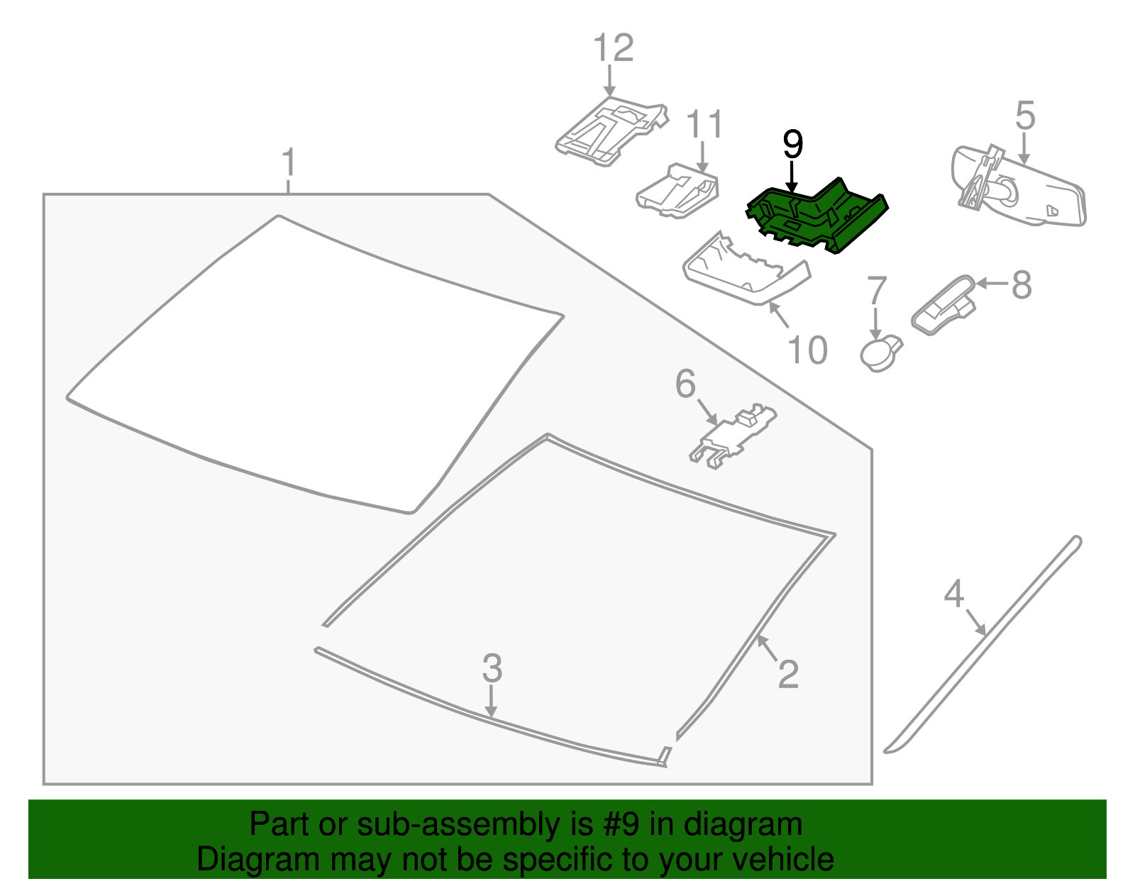 2014-2019 Cadillac Jet Black Windshield Multifunction Sensor Mount ...
