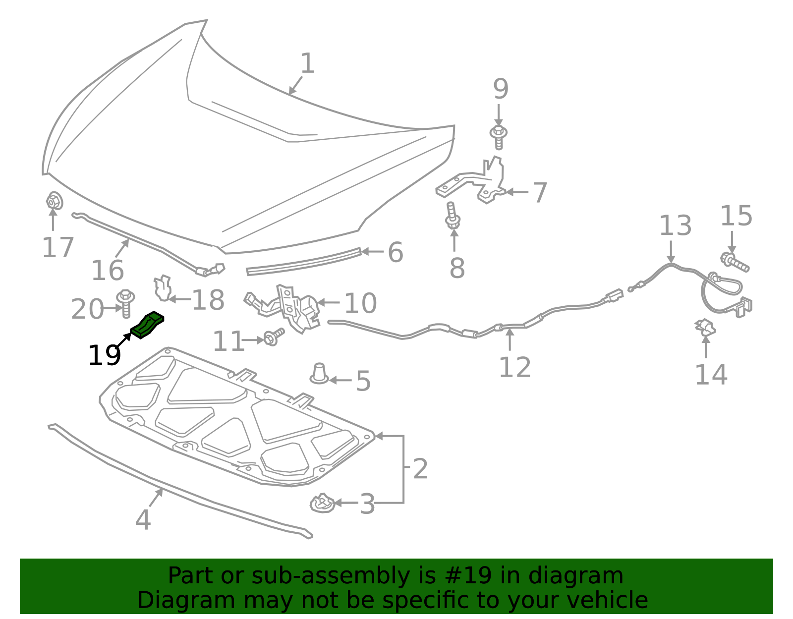 74149-TRT-A00 - Hood / Trunk Prop Rod Bracket 2018-2021 Honda Clarity ...