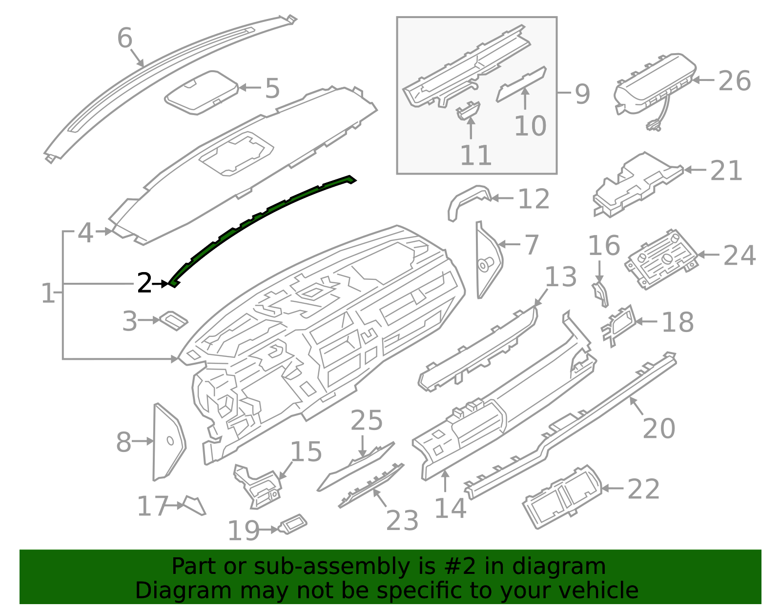 2018-2024 Lincoln Navigator Instrument Panel Seal JL7Z-19B822-D ...