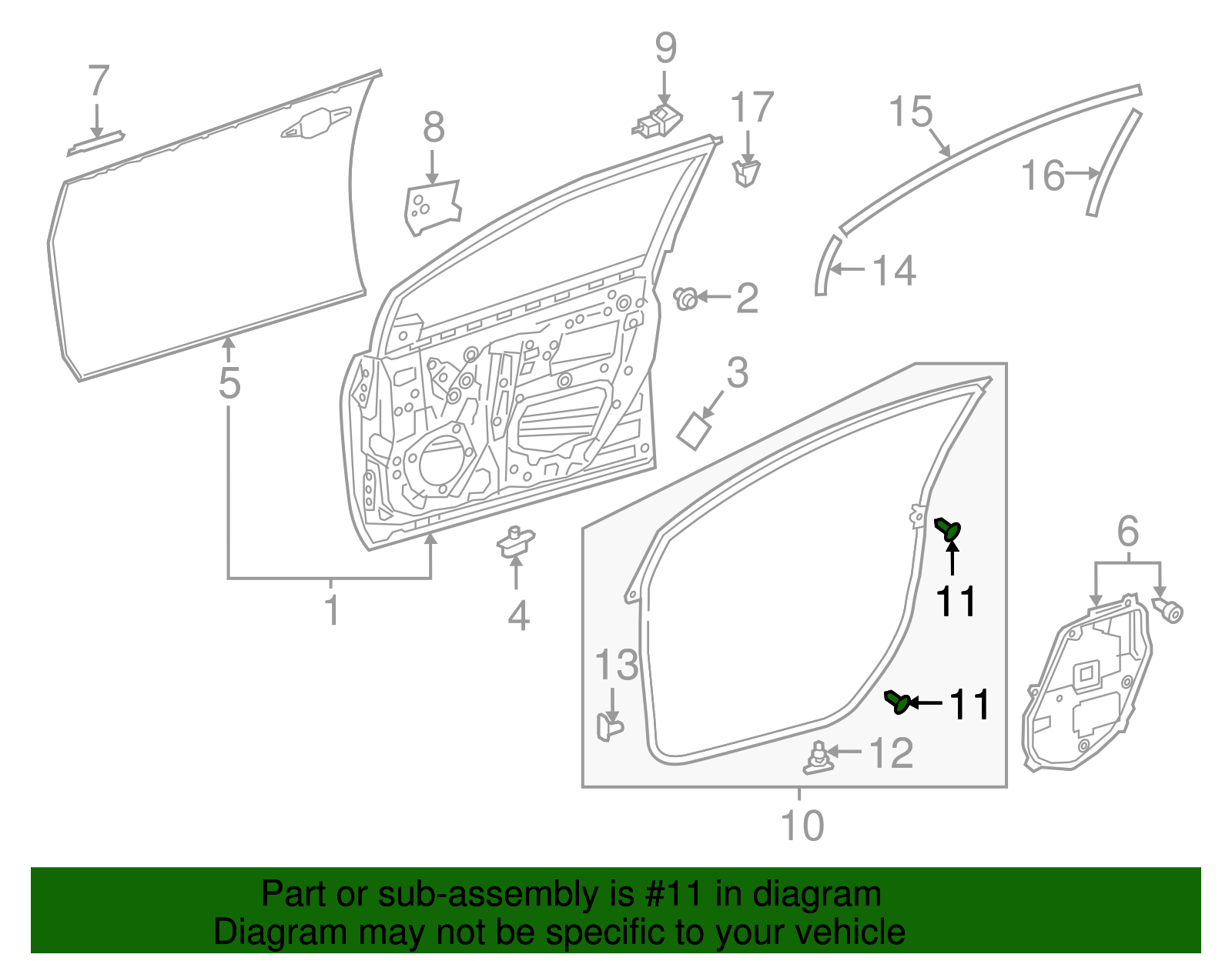 Genuine Toyota Door Weather-Strip Clip part# 67869-20030 for 2008-2024 ...