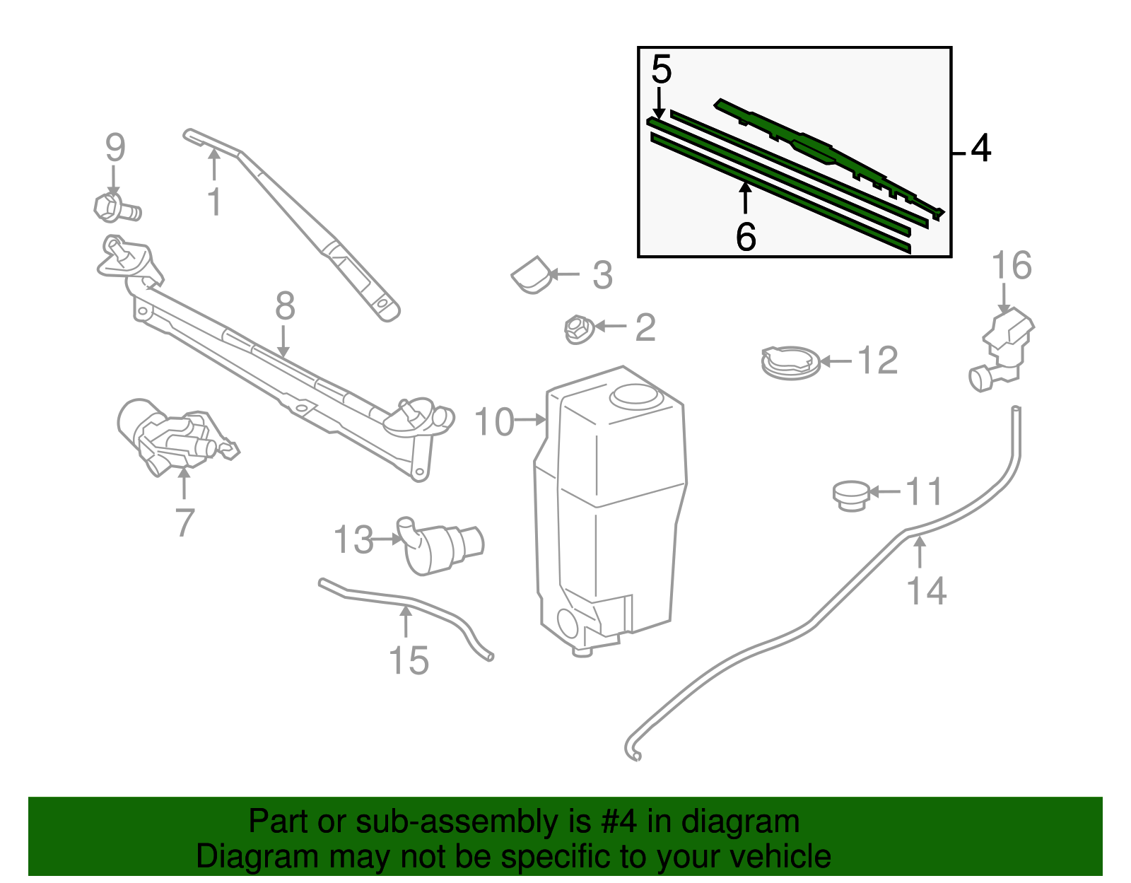 85212-04031 - Windshield Wiper Blade (Right, Front) 1999-2015 Toyota ...