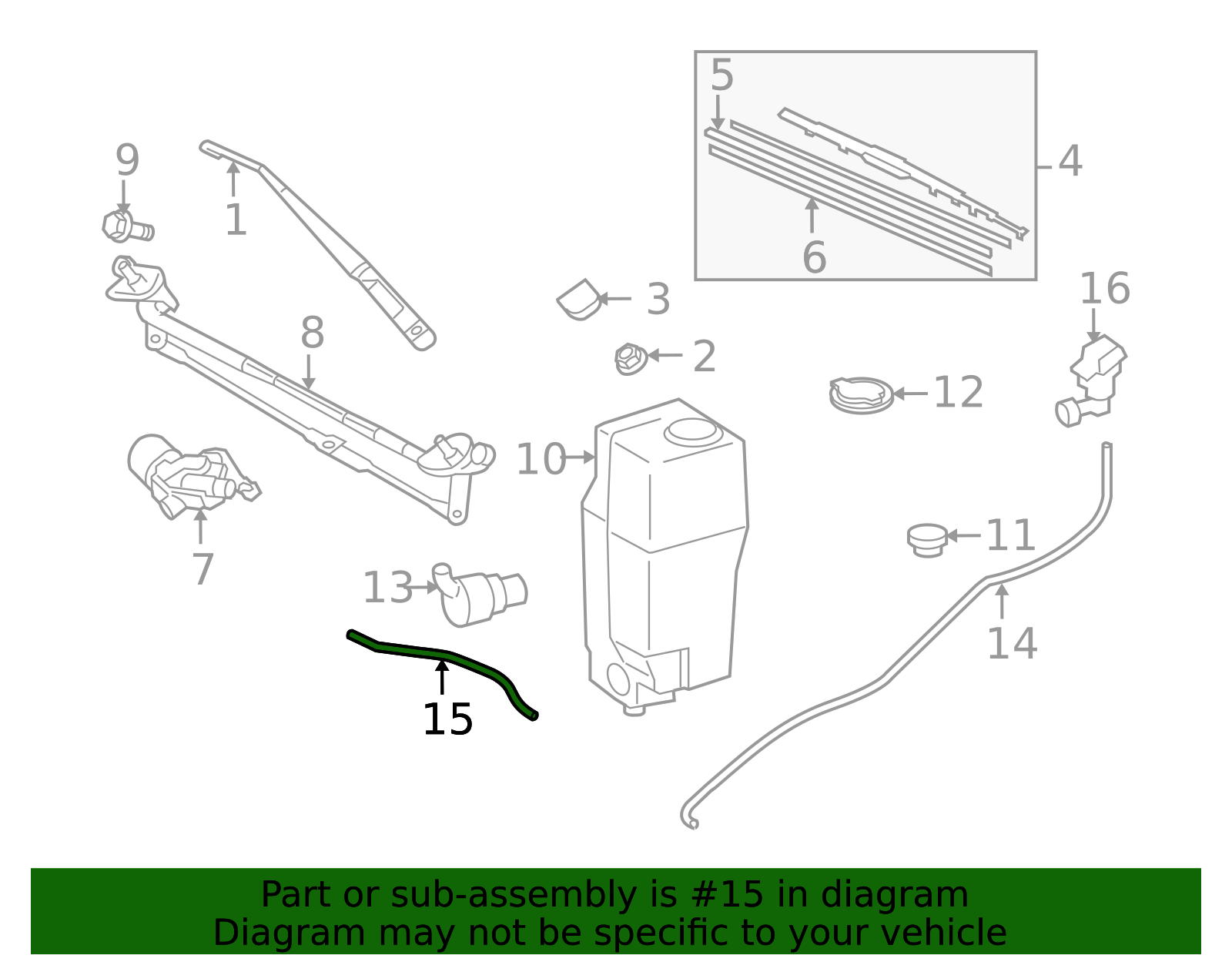 2007-2015 Toyota Washer Hose Extension 90068-33053 | MotorMotor