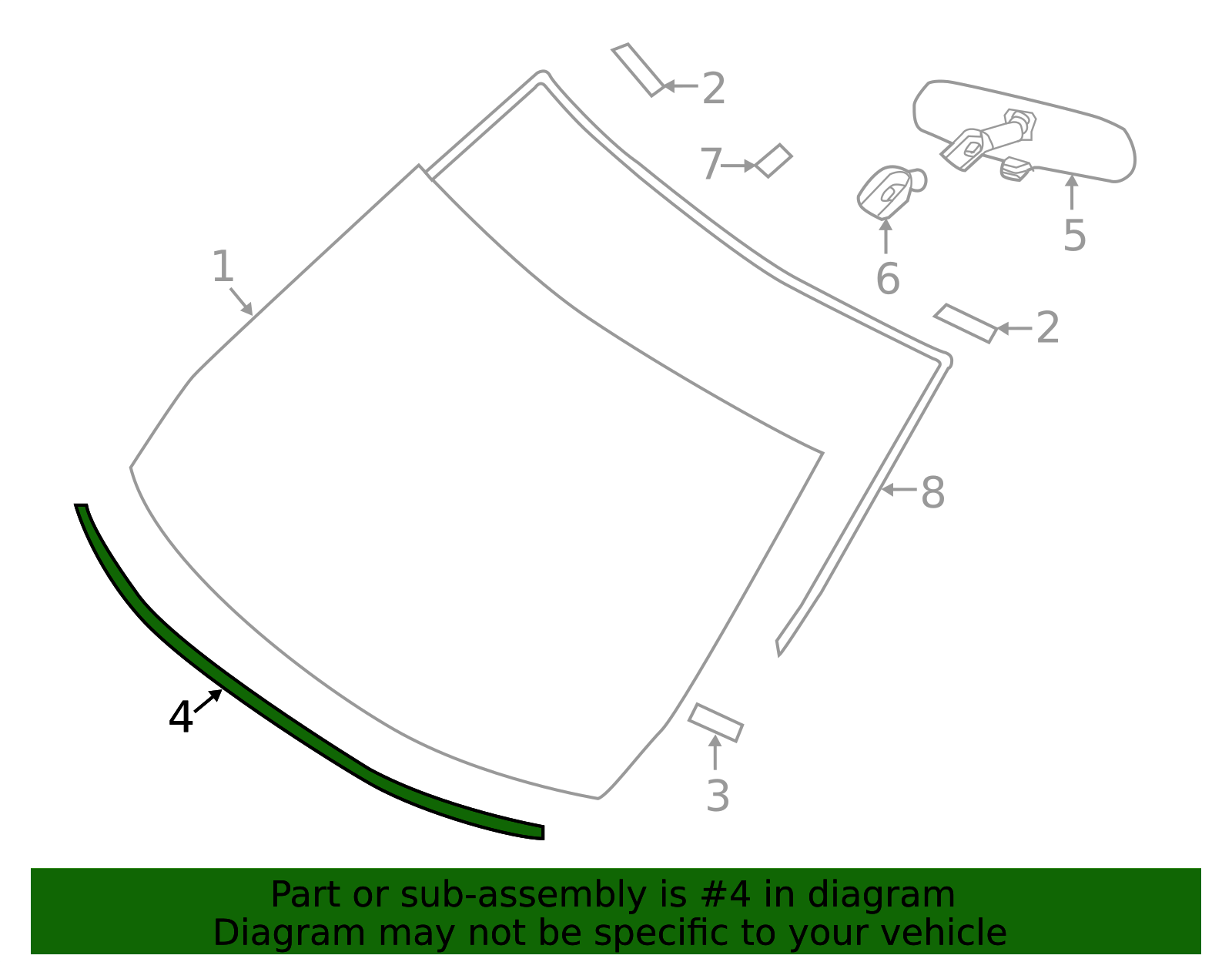 72772-4BA0A - Windshield Molding 2014-2020 Nissan Rogue | Official ...