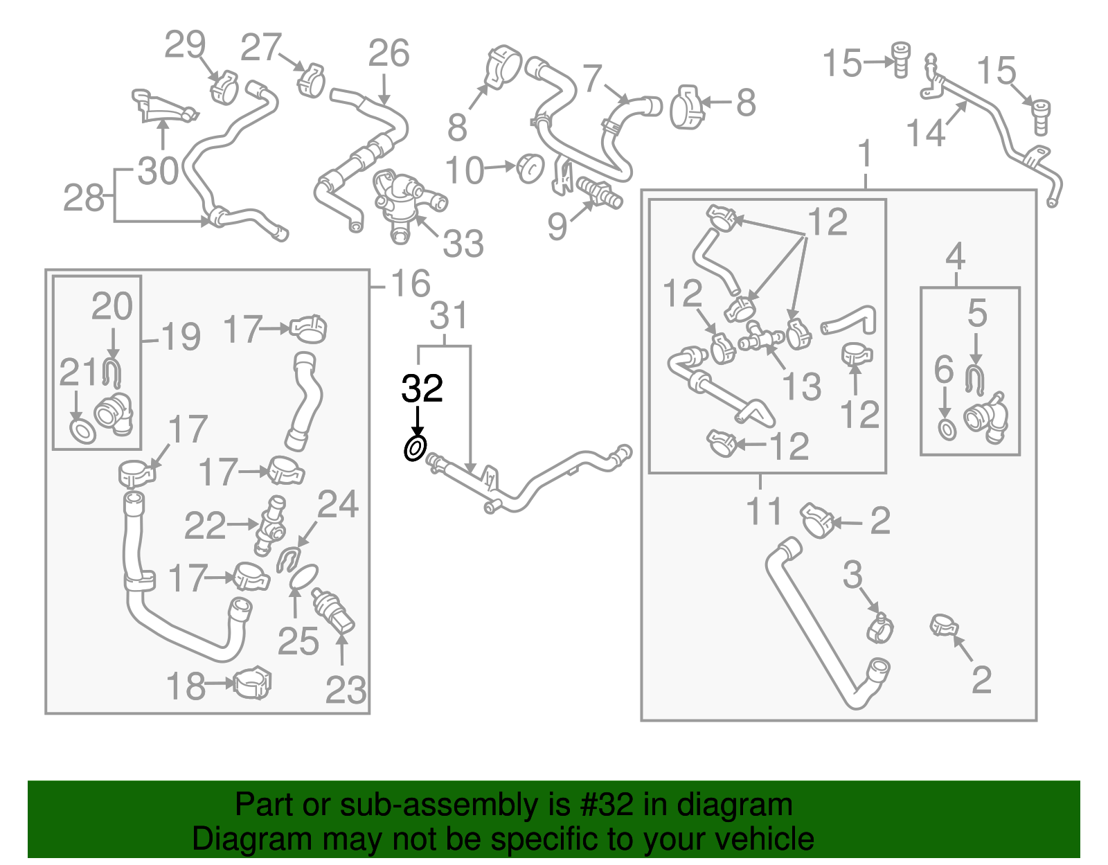 1999-2014 Volkswagen Engine Coolant Pipe O-Ring 06B-121-687 | QuirkParts