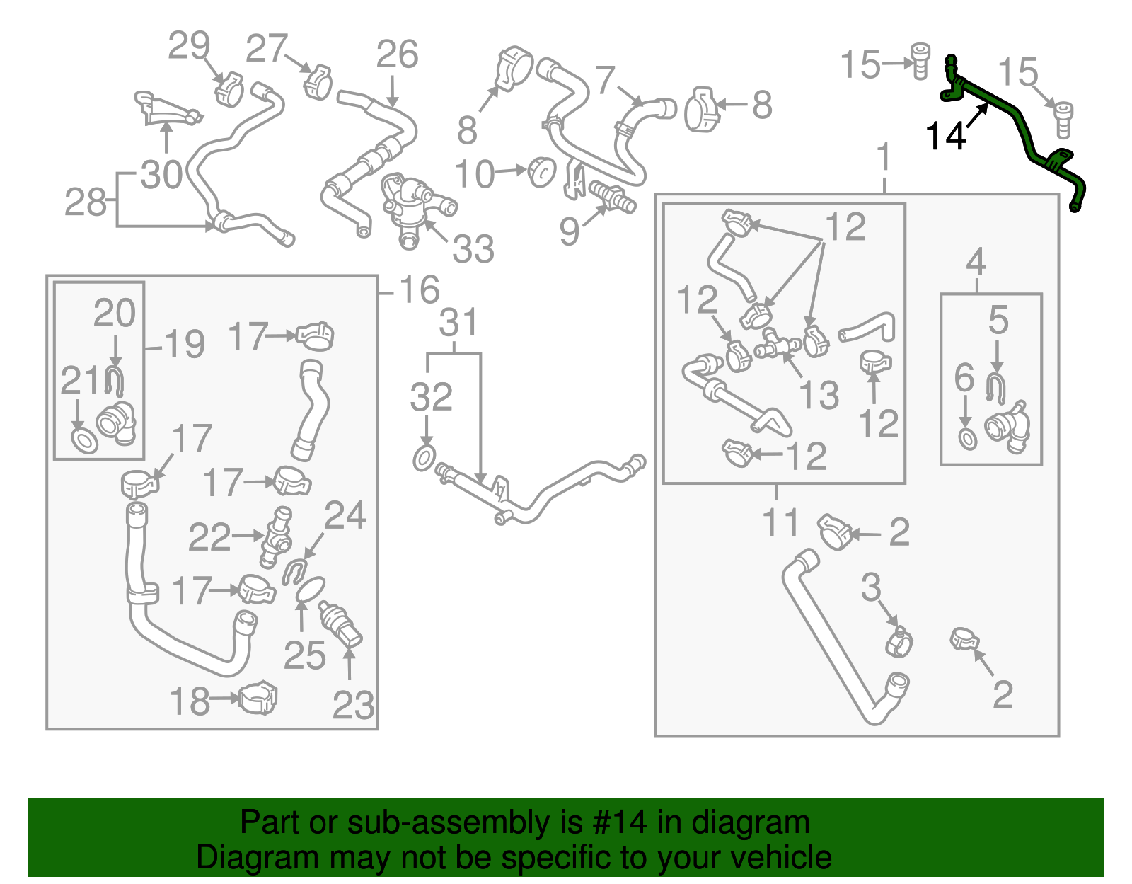 5N0-121-070-M - Engine Coolant Pipe 2009-2014 Volkswagen | Wolfsburg ...