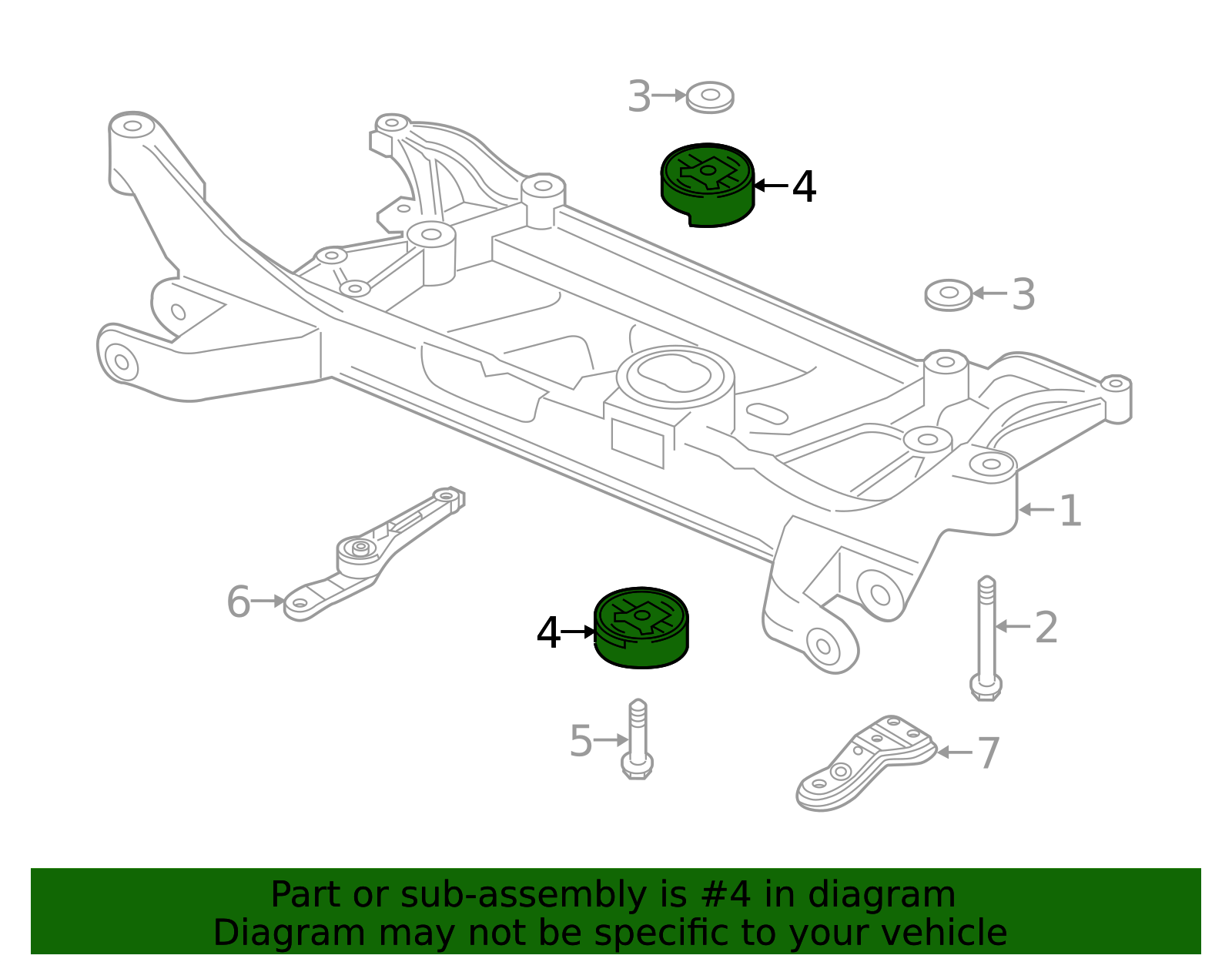 5Q0-505-145-N - Suspension Cross-Member Insulator 2015-2024 Audi | Audi ...