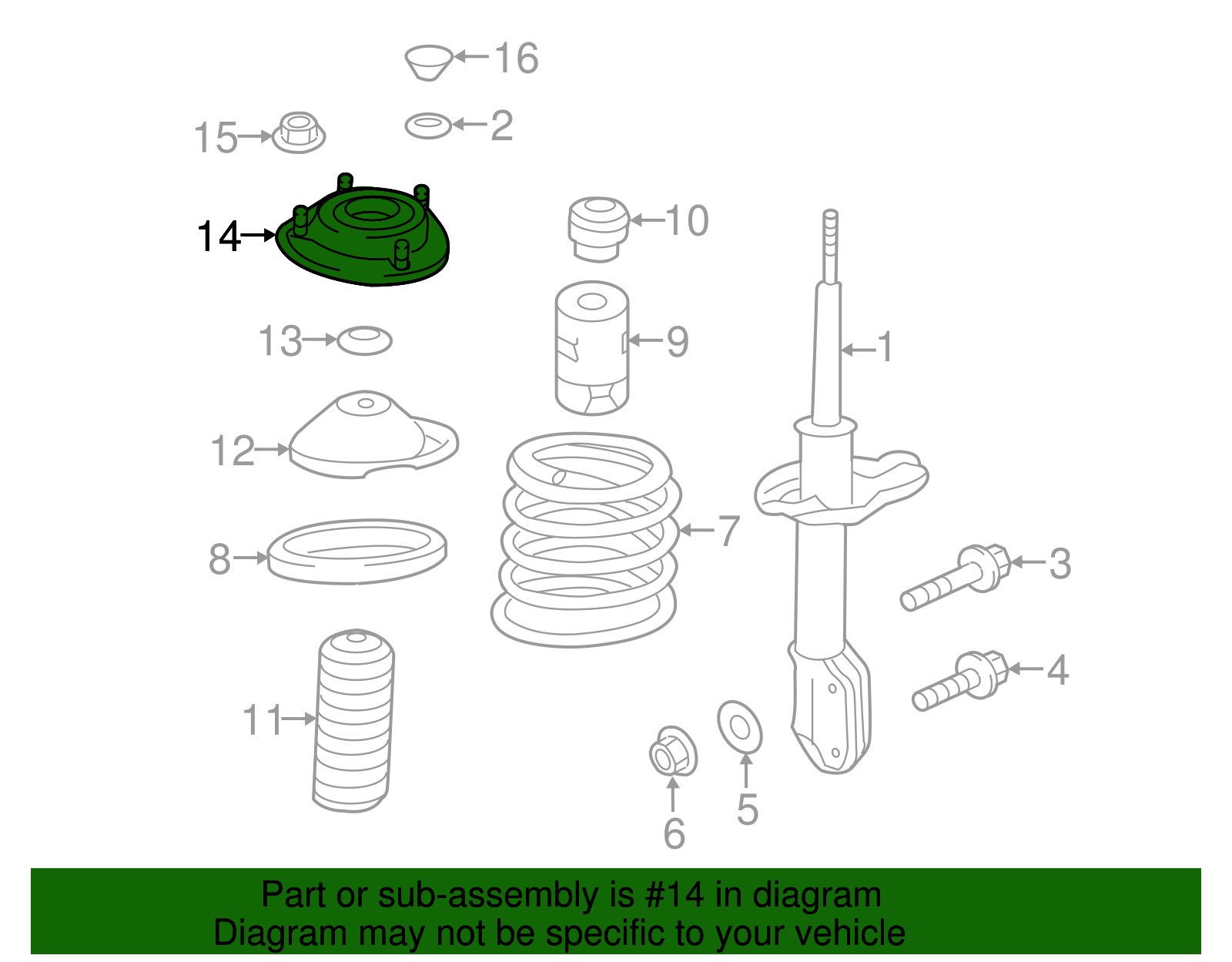 2008-2021 Subaru Strut Mount 20320FG013 | OEM Parts Online
