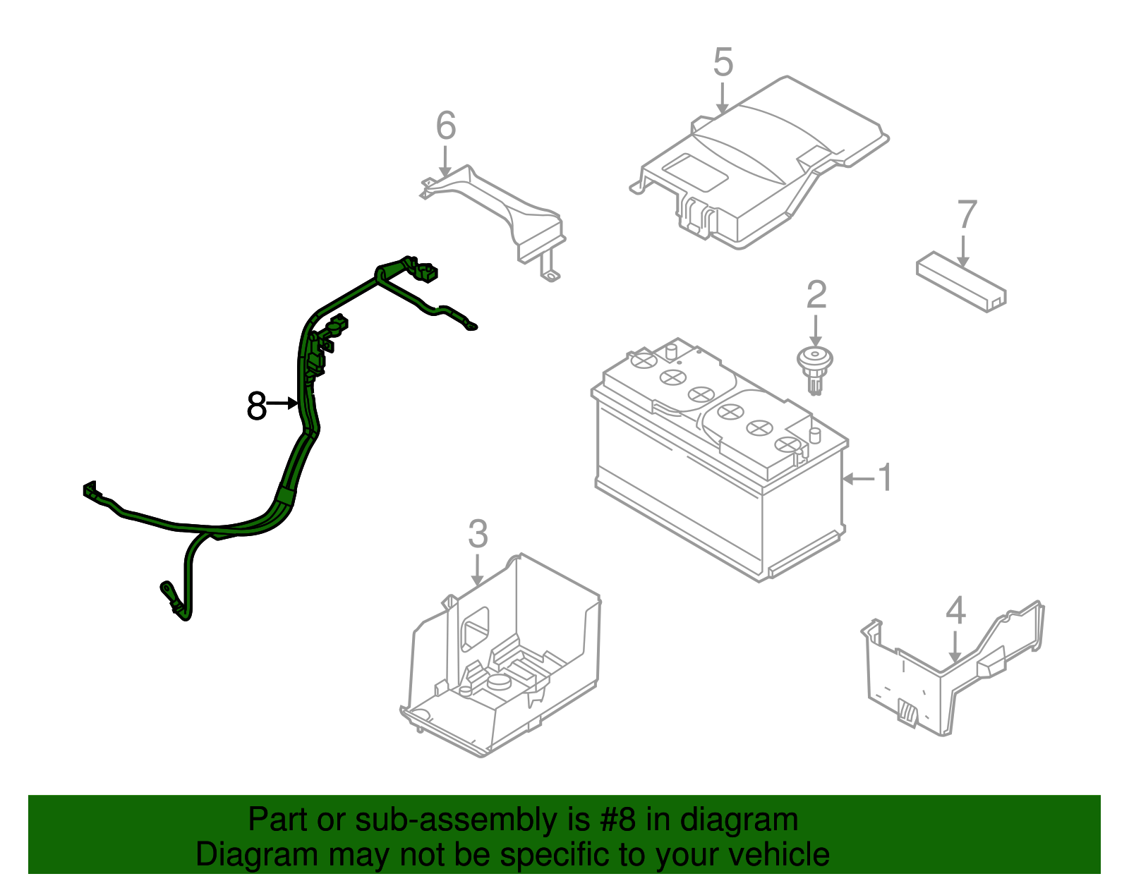 2004-2011 Volvo Battery Cable Harness 31254001 | OEM Parts Online