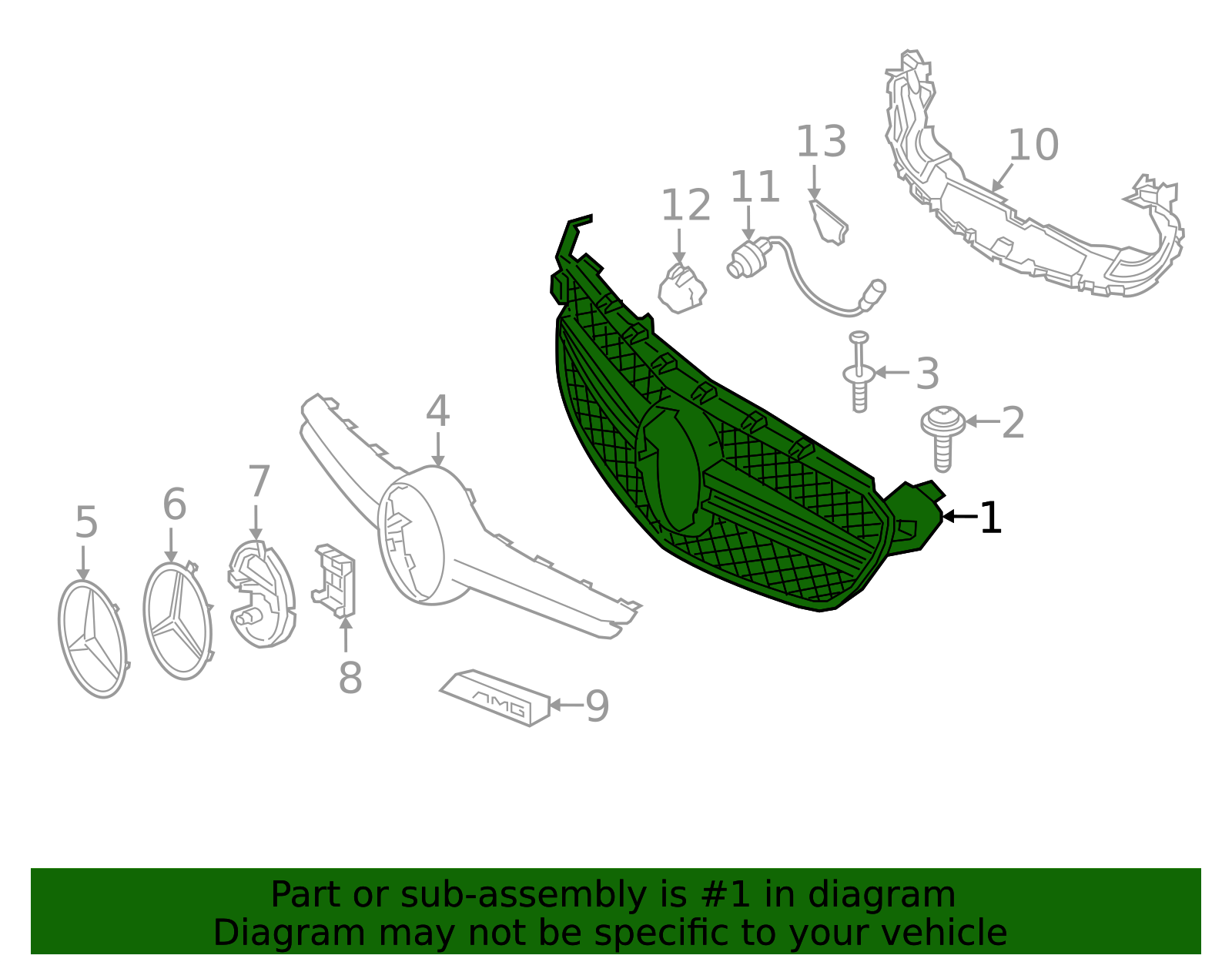 205-888-15-00 - Grille 2019-2023 Mercedes-Benz | Mercedes-Benz Premier ...