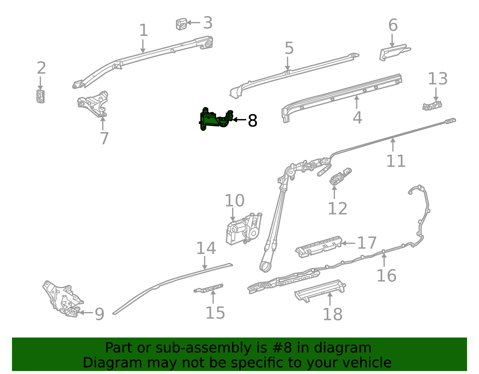 68380-08050 - Roller & Bracket 2021-2025 Toyota Sienna | Find Vintage Parts