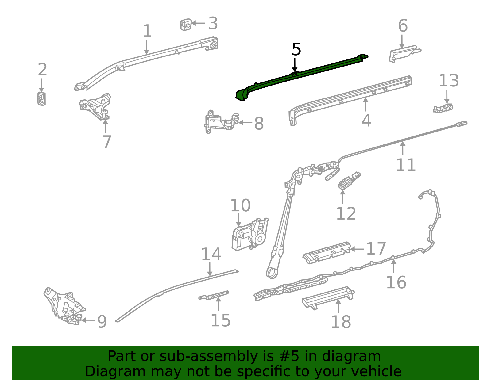 2021-2025 Toyota Sienna Center Rail Cover 61057-08030 | Toyota Parts Center