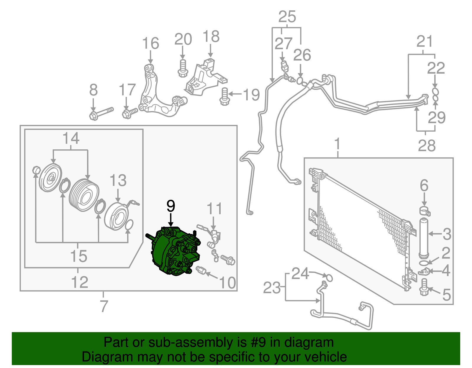 2010-2019 Mitsubishi A/C Compressor 7813A989 | Mitsubishi Parts World