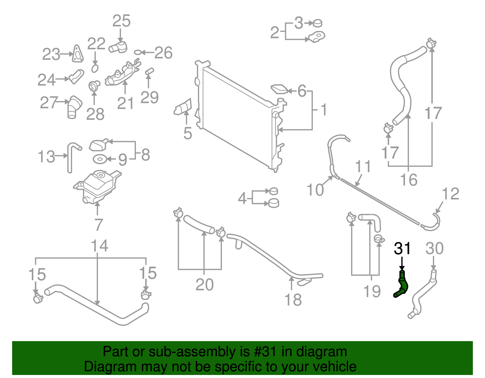 2006-2011 Hyundai HVAC Heater Hose 97311-3K100 | OEM Parts Online