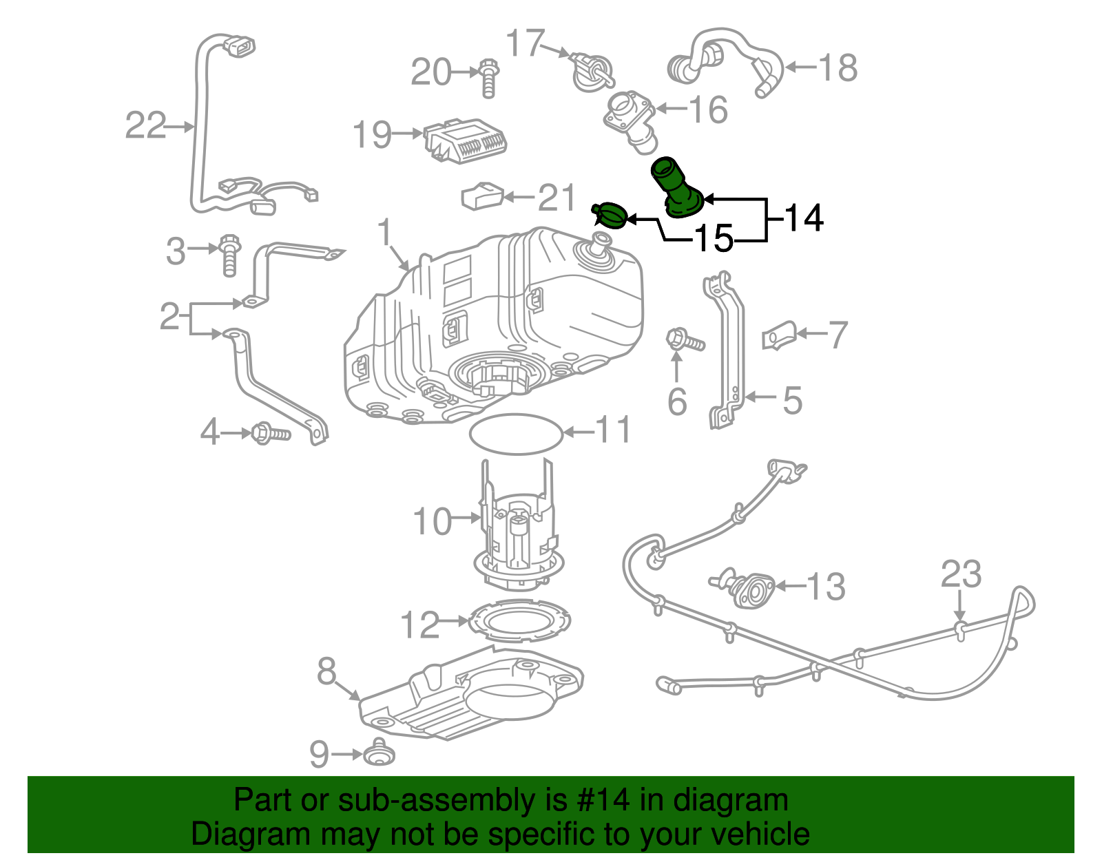 2010-2022 GM Diesel Emissions Fluid (DEF) Tank Filler Hose 20945532 ...