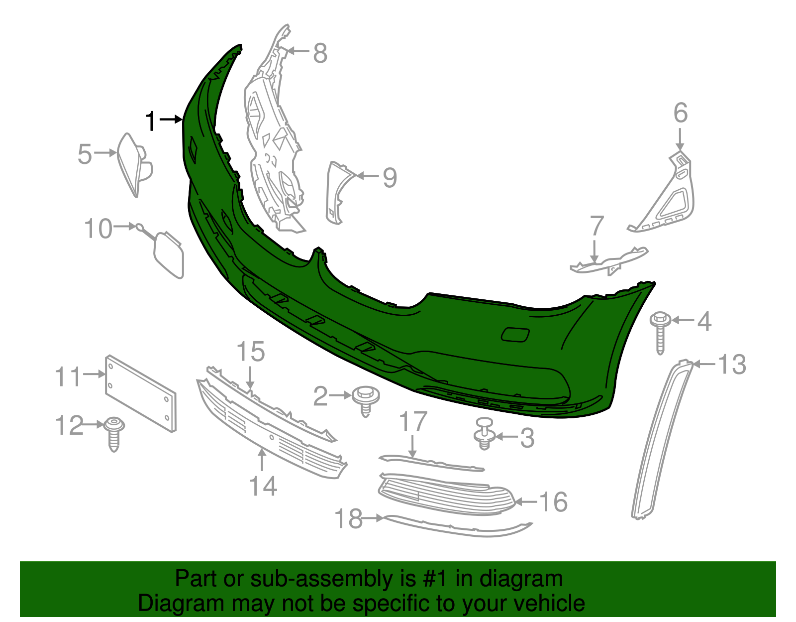 51117402817 - 2016-2019 BMW Bumper Cover (51-11-7-402-817) | BMW of ...
