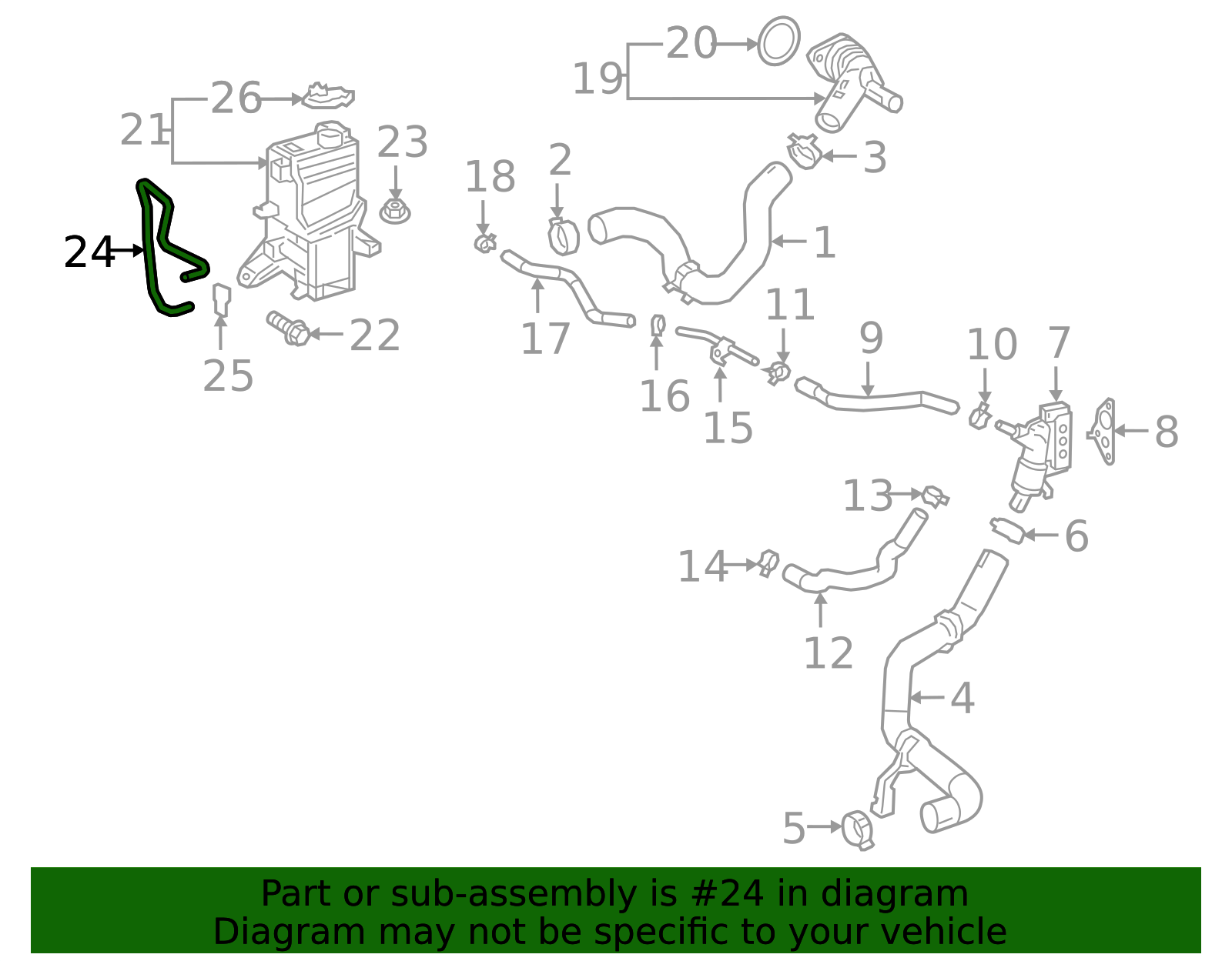 16283-F0060 - Engine Coolant Reservoir Hose - OEM Genuine Toyota Parts