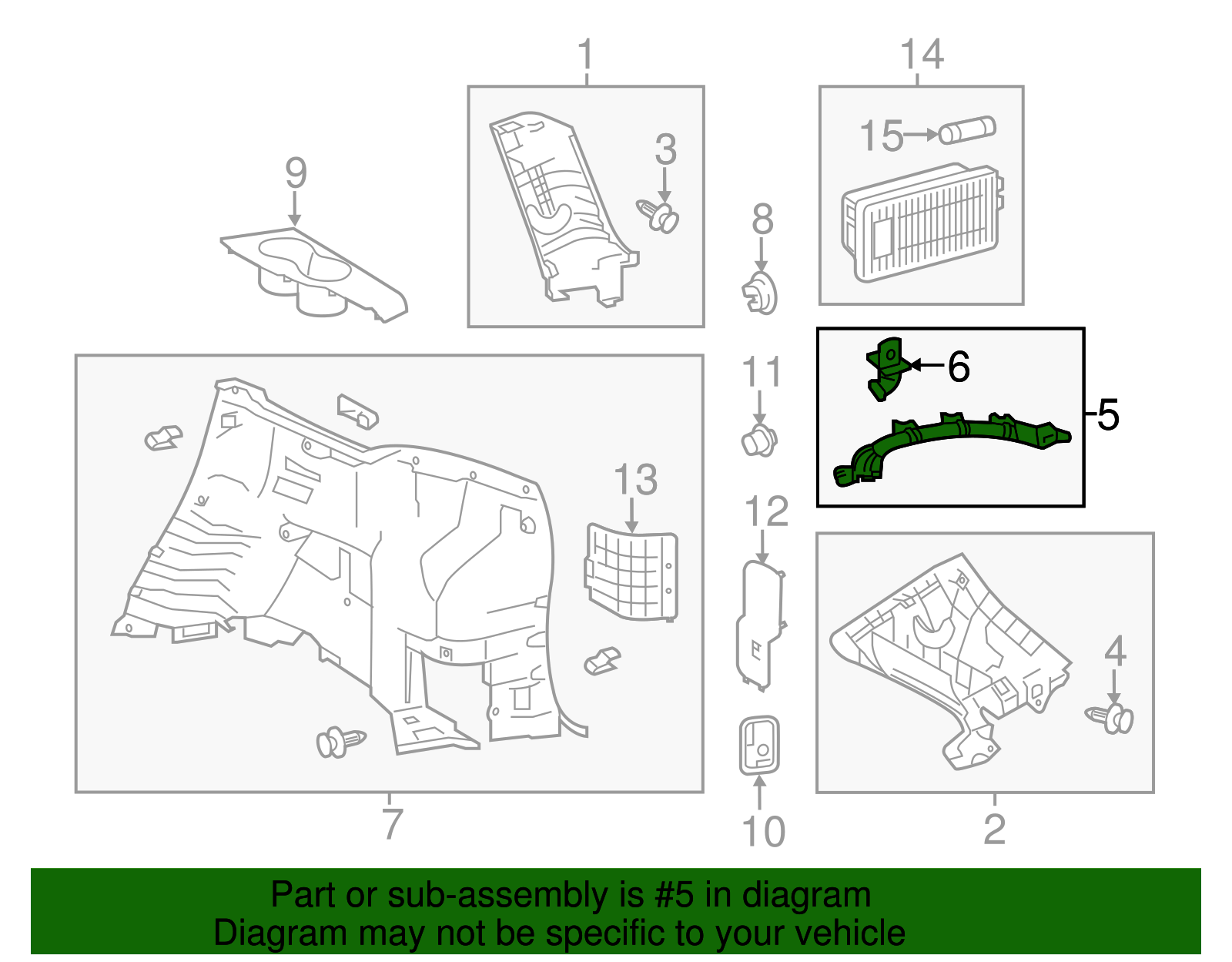 2014-2019 Toyota Highlander Roof Trim 62460-0E010-A0 | Toyota Parts Center