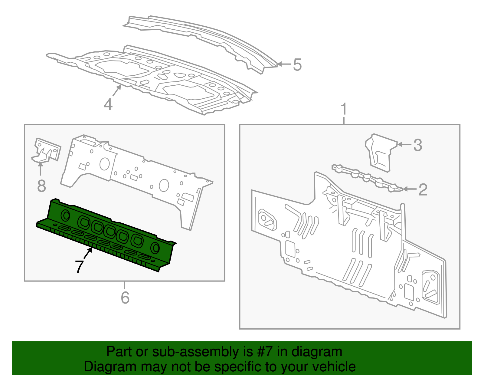 2014-2025 GM Rear Seat Back Body Panel Reinforcement 22747738 ...