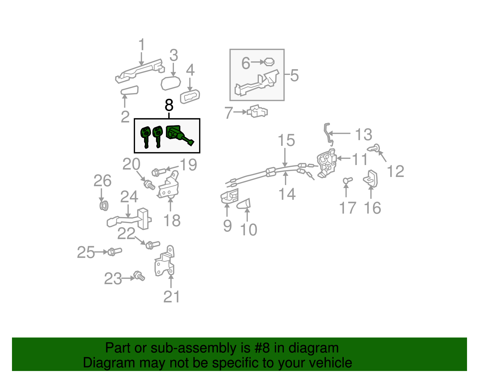 2009-2015 Toyota Venza Lock Cylinder 69052-0T010 | Toyota Parts Center