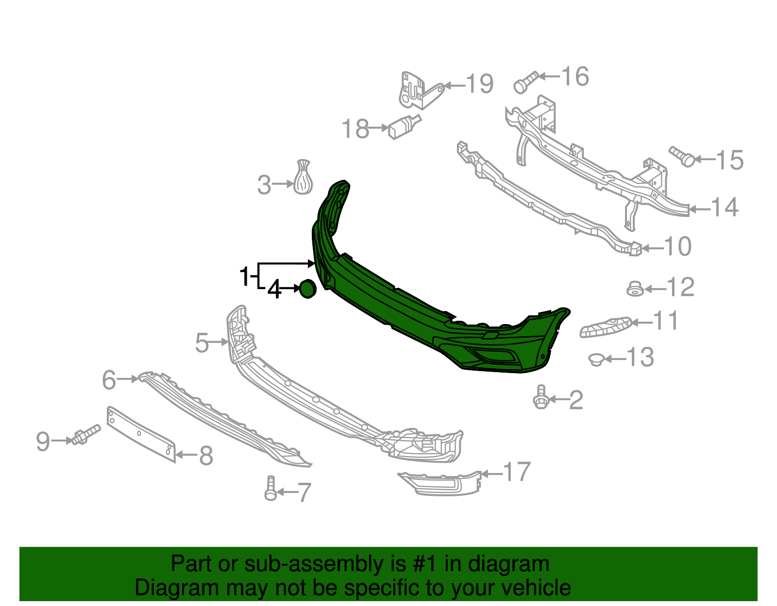 2018-2021 Volkswagen Tiguan Bumper Cover 5NN-807-217-GRU | OEM Parts Online